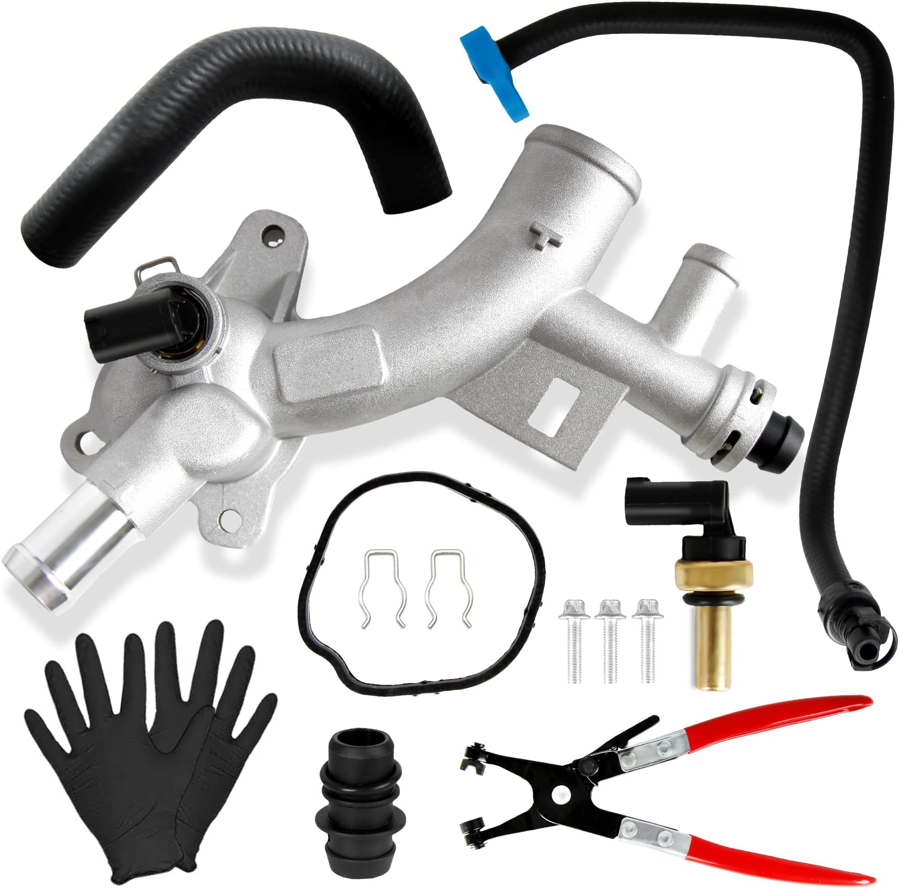 Amazon.com: Upgraded Engine Coolant Housing Water Outlet Aluminum with ...