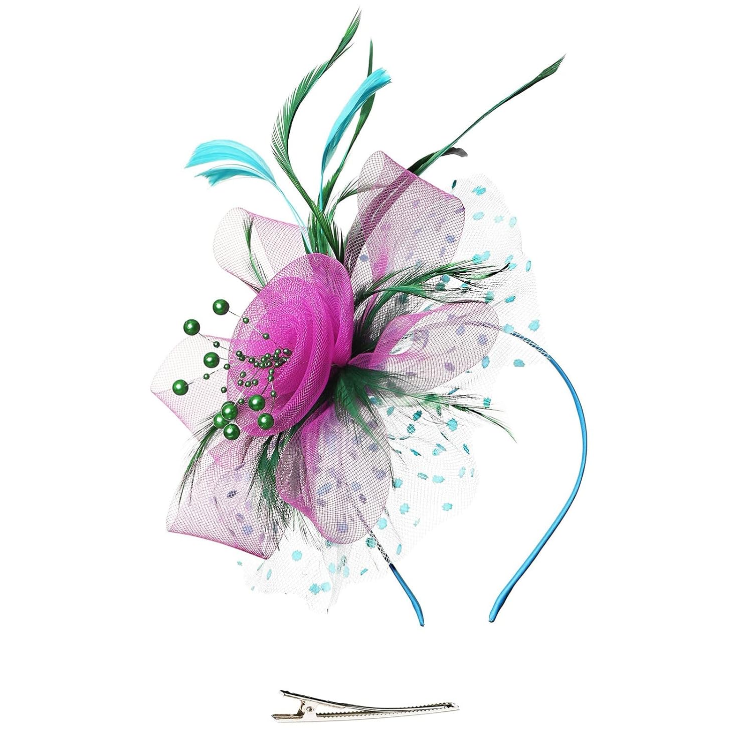 Fascinator Hut Damen Vintag Headwear Haar Accessoire Mit Schleier ...