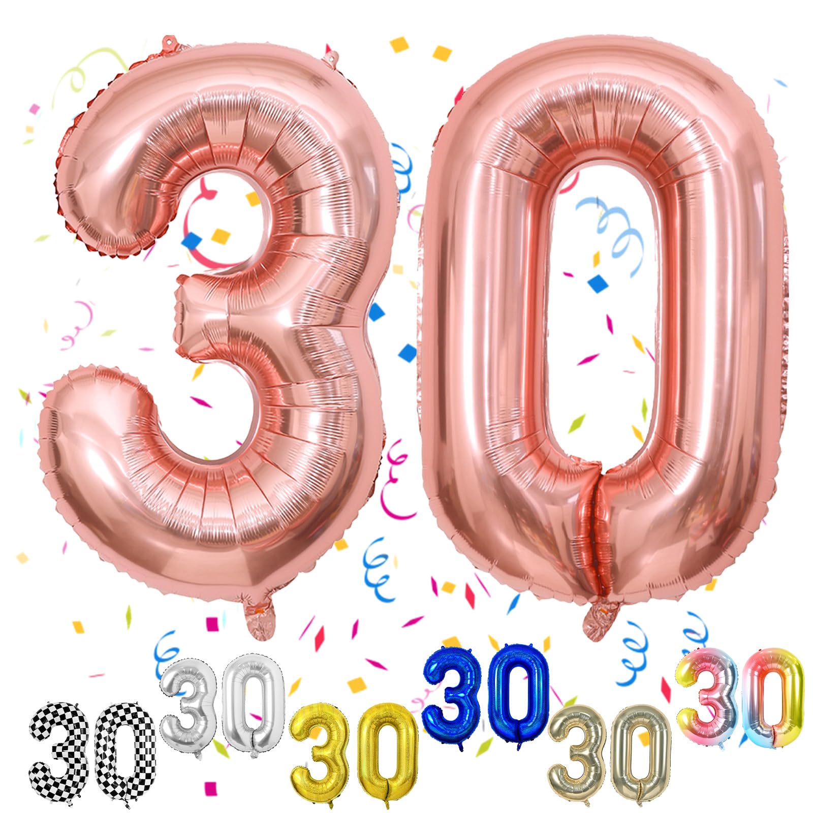 Amazon.com: Rose Gold Number 30 Balloons, 30th Birthday Balloon, 40inch ...