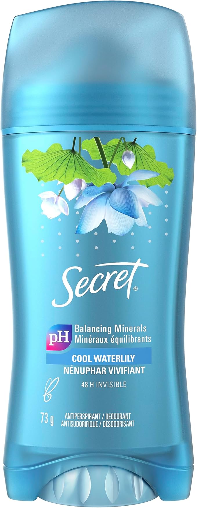 Secret Invisible Solid Antiperspirant and Deodorant, Waterlily Scent ...