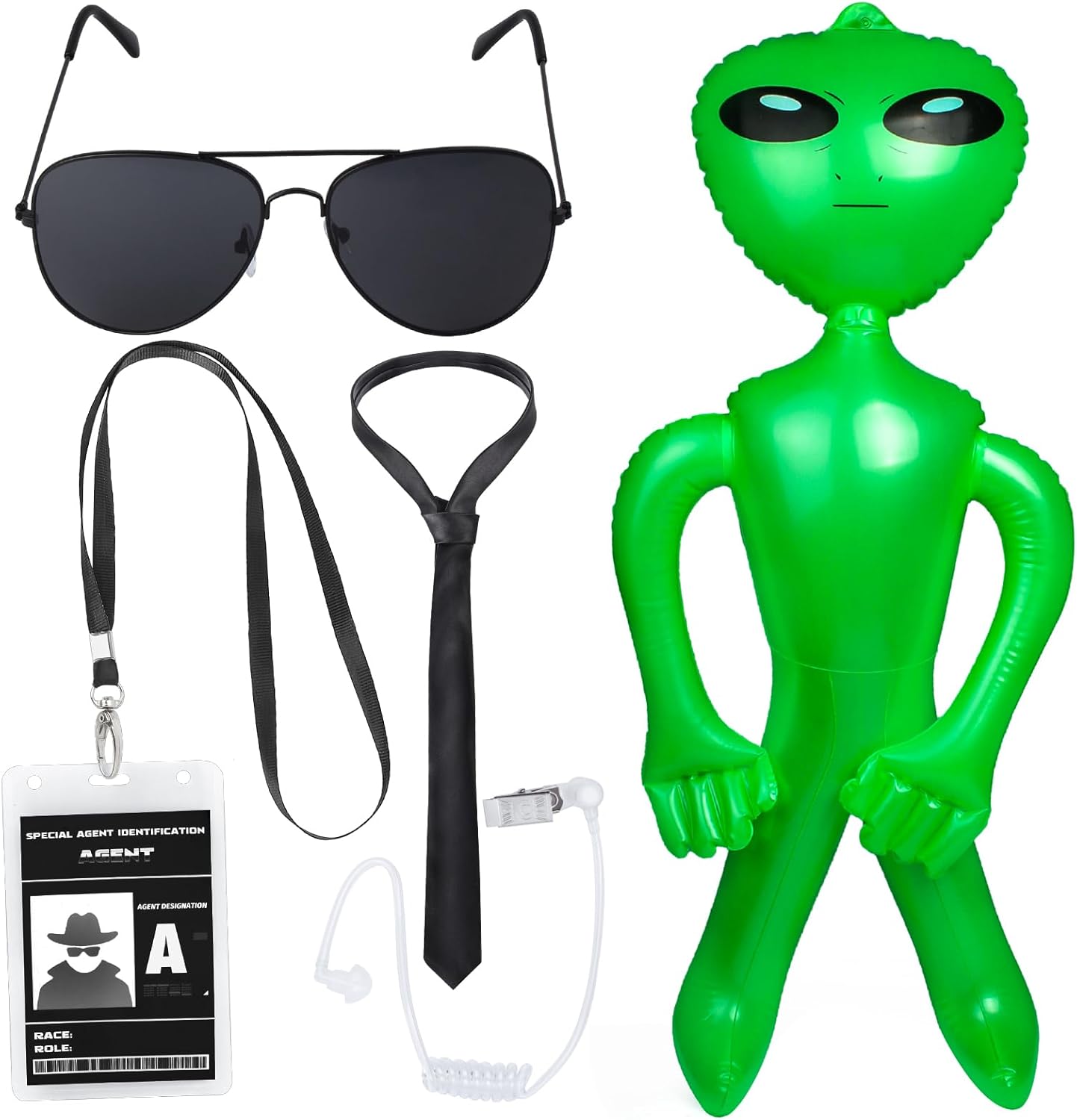 Amazon.com: Yewong 5 Pieces Special Agent Secret Security Guard Costume ...