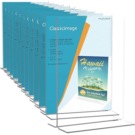 Amazon.com: 24 Pack Acrylic Sign Holder Slant Back Sign Holder Stand ...