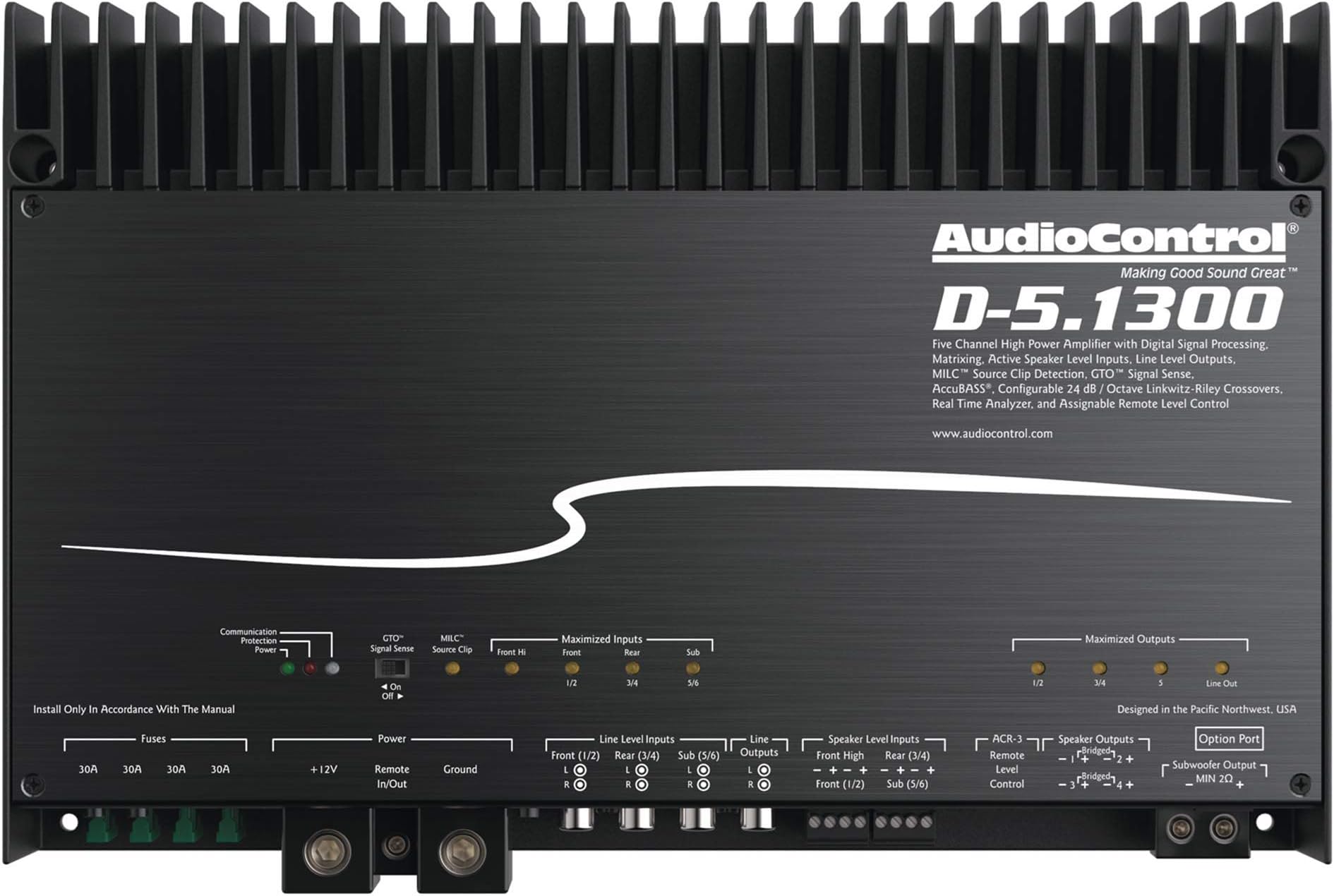 Amazon.com: AudioControl D-4.800 4/3/2 Channel High Power Amplifier W ...