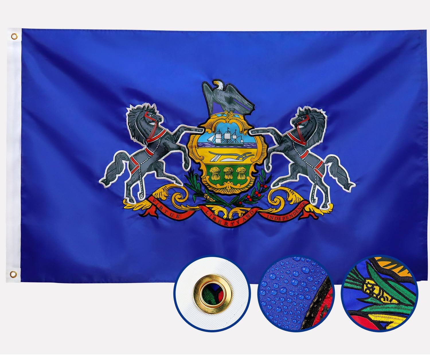 Amazon.com : Double Sided Pennsylvania State Flag 3x5 Outdoor The ...