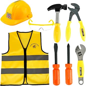Amazon.com: Kids Construction Worker Costume Set Construction Worker ...