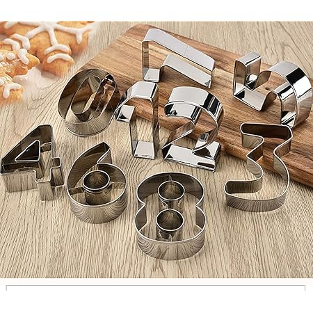 Number Cookie Cutter Set, from 0 to 8-9 Piece - Stainless Steel ...