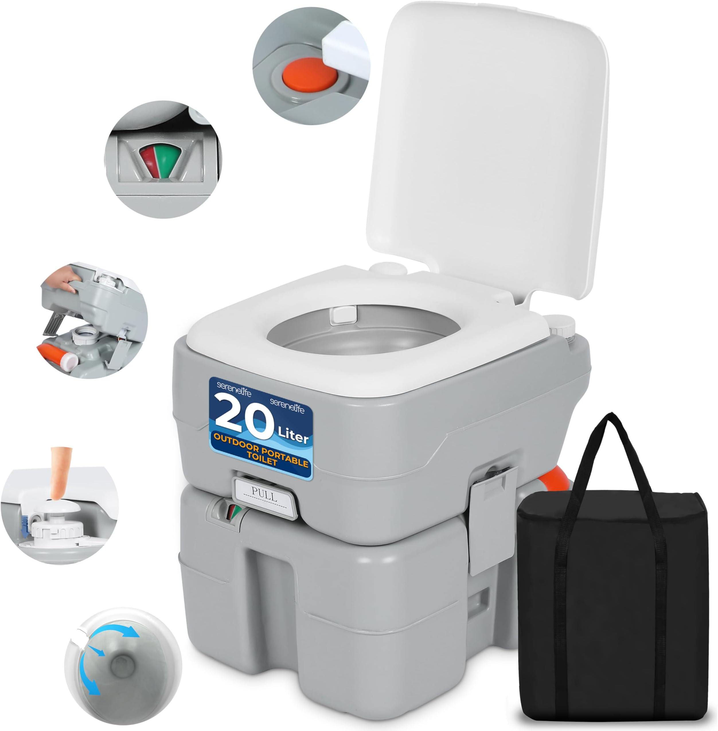 Amazon.com: TPS Power Sports Portable Toilet Flushing Splash-Free ...