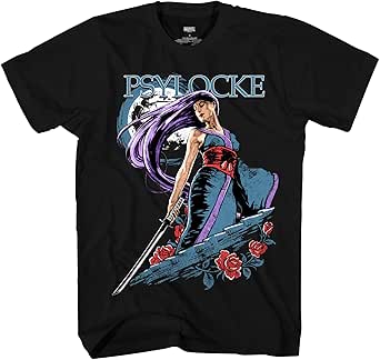 Amazon.com: Marvel Comics X-Men Psylocke Samurai Moon Adult T-Shirt ...