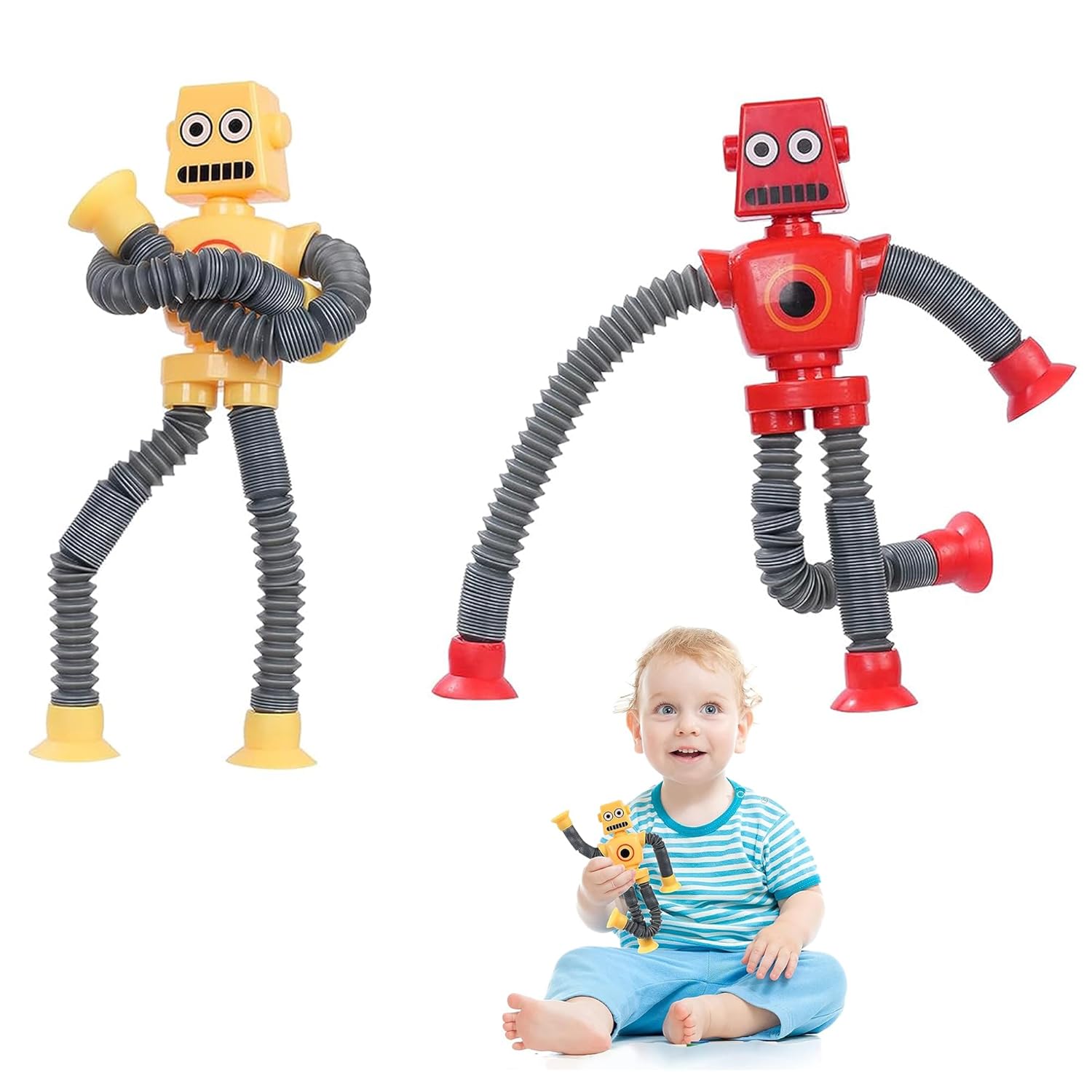 Kidology Kid Led Telescopic Suction Cup Robotics Toy, Pop Tubes Fidget ...