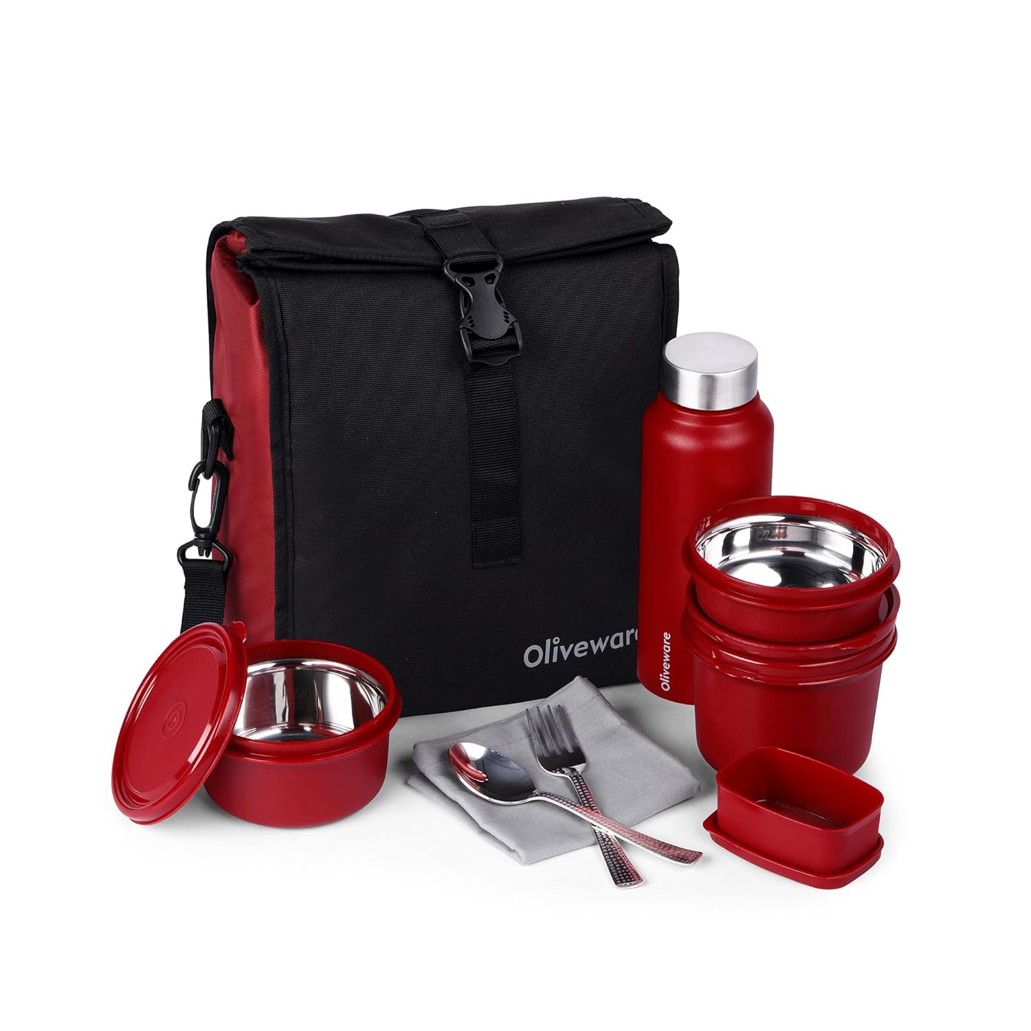 Buy SOPL-OLIVEWARE Teso Elite Pro Lunch Box with Steel Cutlery, BPA ...