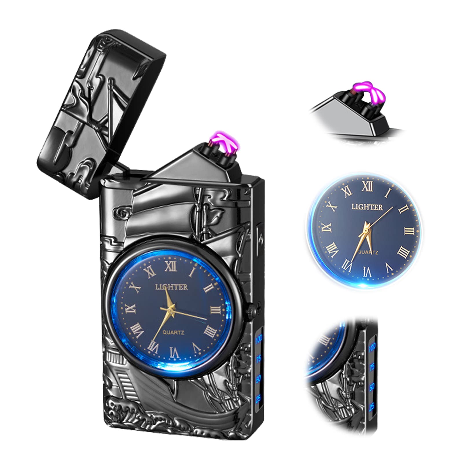 Amazon.com: TIKIUKI Electric Lighter USB Rechargeable Lighter Cool ...