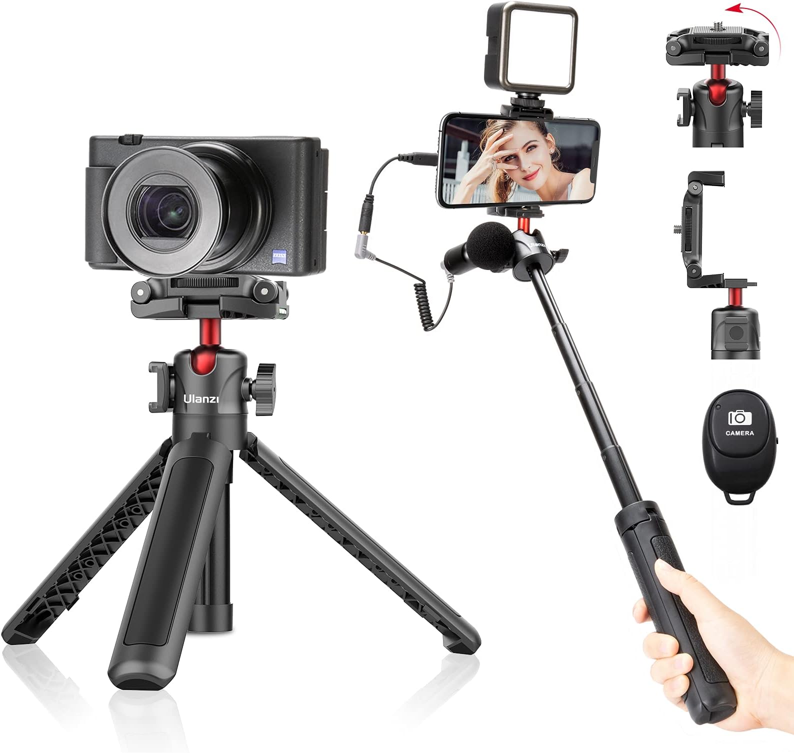 Camera Tripod ULANZI MT-41 Portable Vlogging Tripod Stand with Cold ...