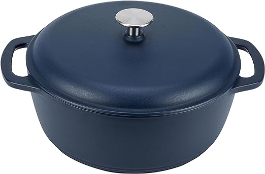 Amazon.com: Amazon Basics Cast Iron Dutch Oven Pot with Lid, Enameled ...