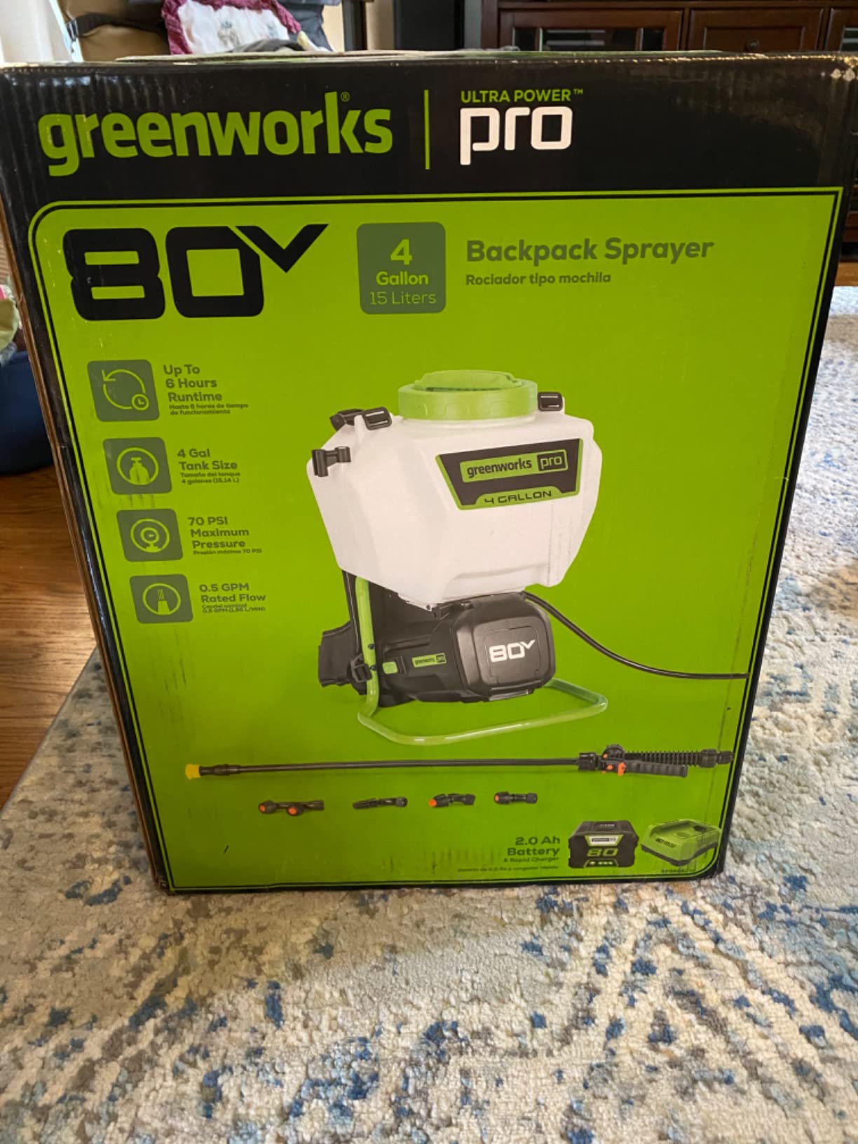 $45/mo - Finance Greenworks 80V Backpack Sprayer 4 Gallon,Battery ...