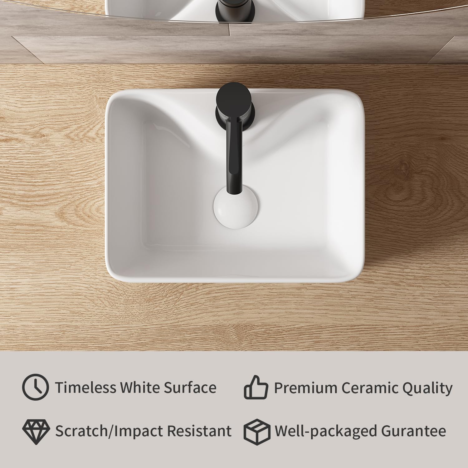 Snapklik.com : OCEALAGOON White Porcelain Ceramic Above Counter Sink ...
