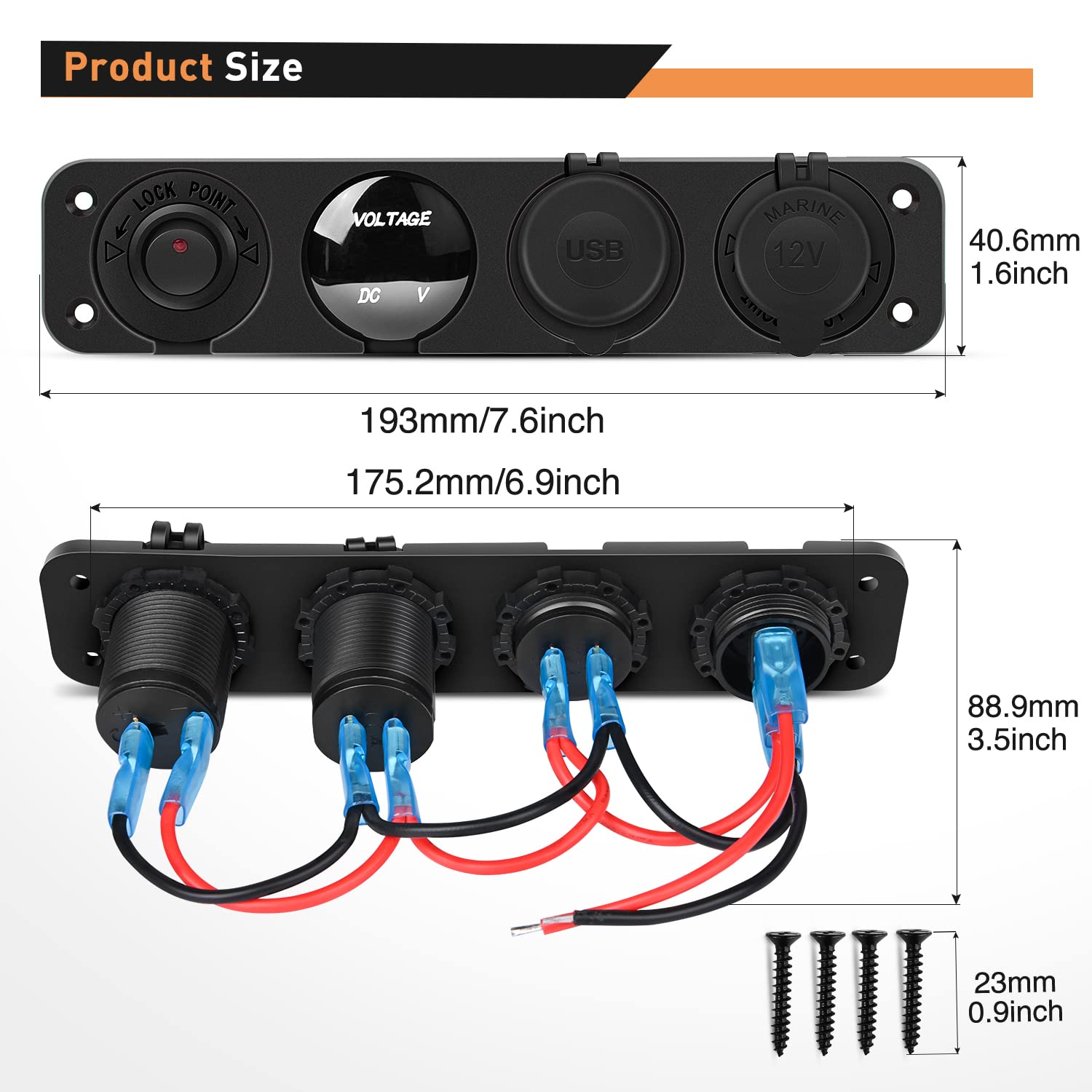 Snapklik.com : 4 In 1 ON Off Charger Socket Panel Dual USB Socket Power ...