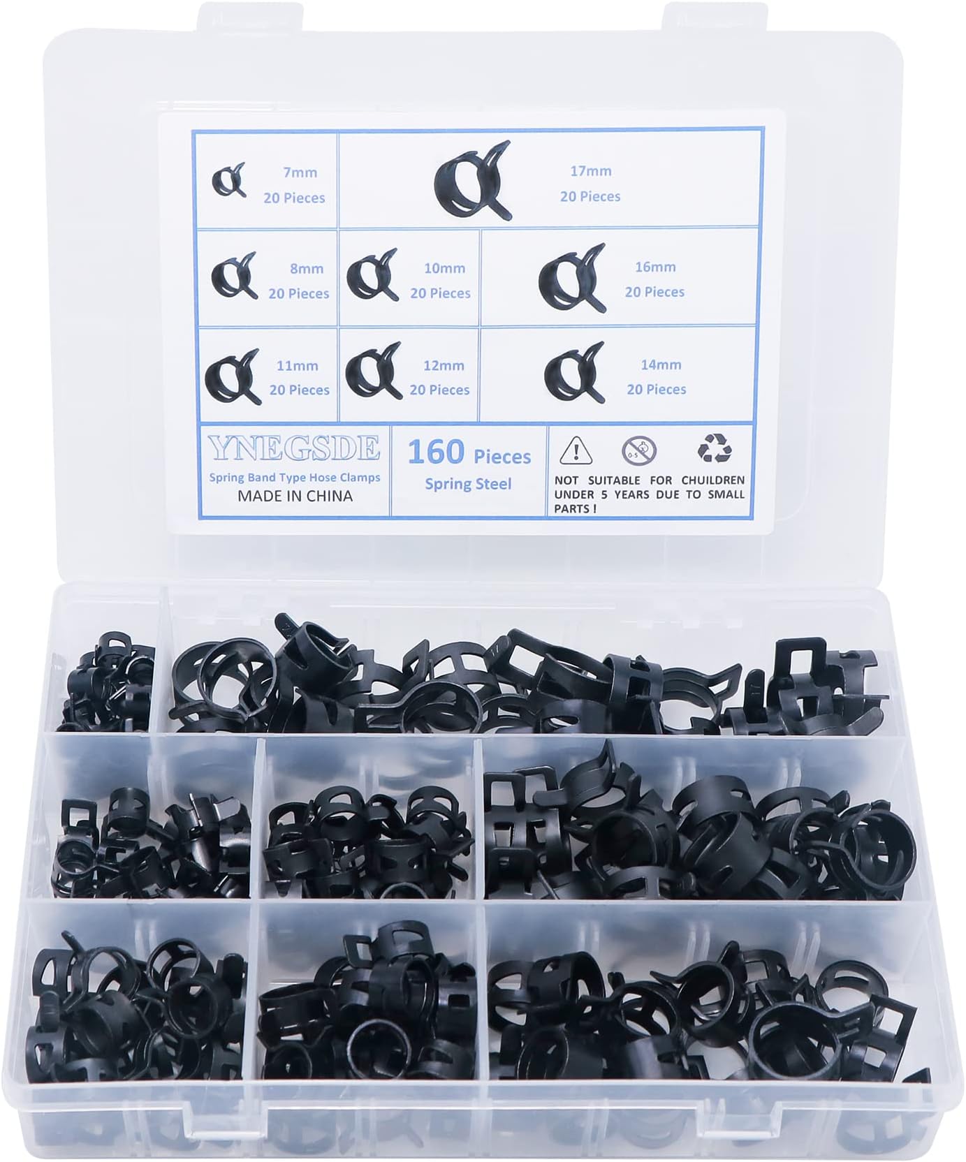 Amazon.com: Kyuionty 50Pcs Spring Band Clips 1/2" 12mm Air Hose Tube ...