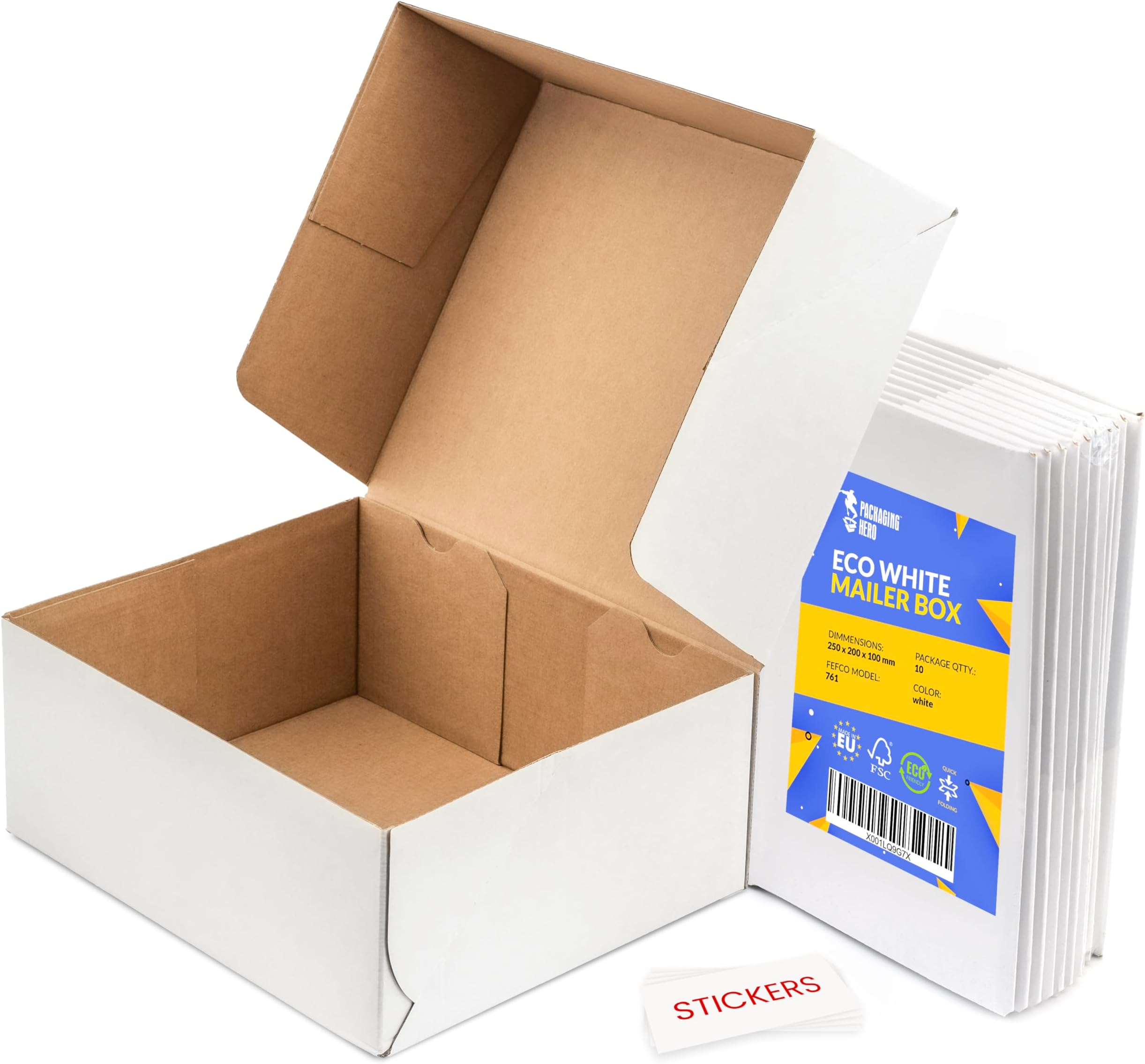 W.E. Roberts Pack of 50 White Die-cut Postal Mailing Cardboard Boxes ...