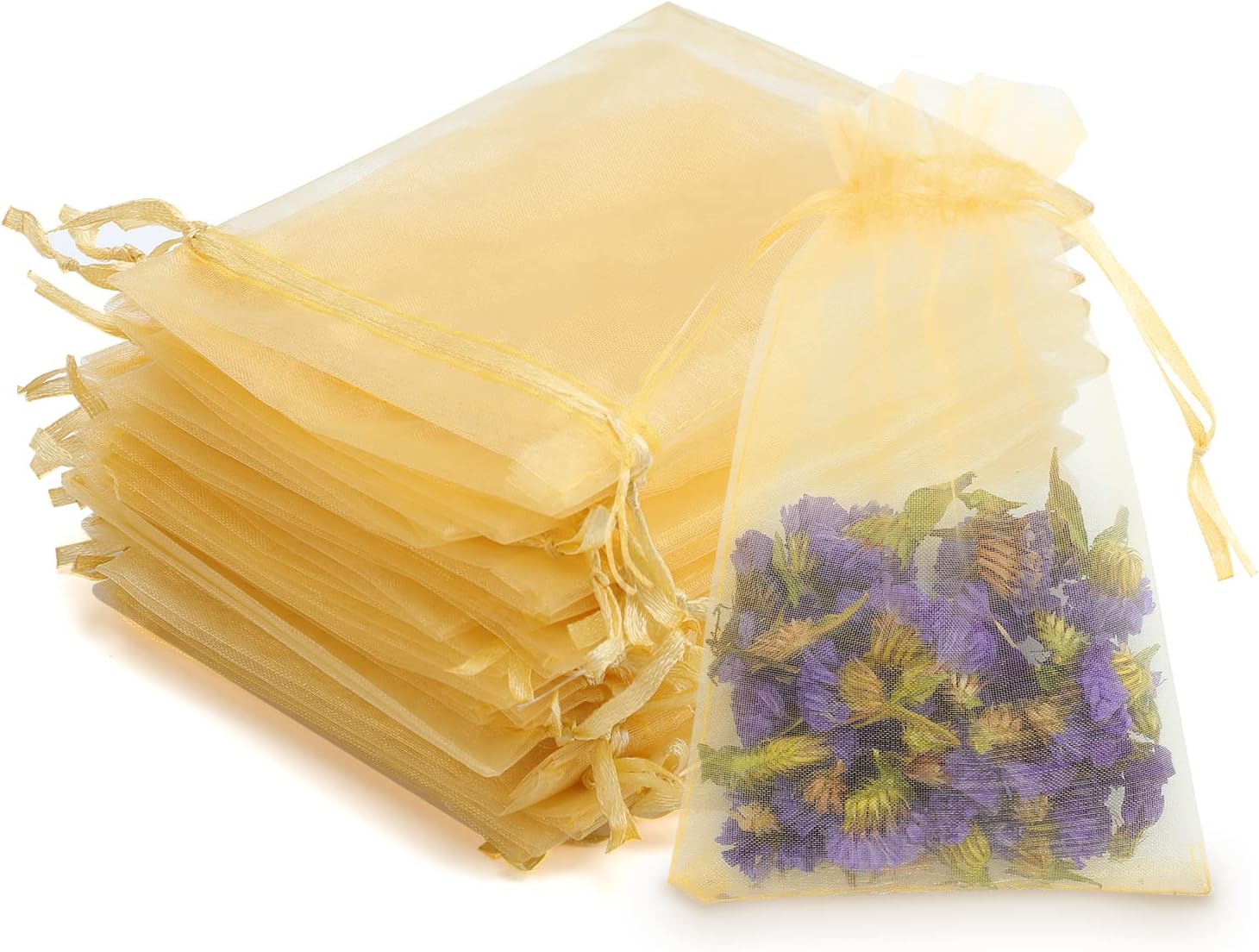 Amazon.com: Kslong 100PCS Sheer Organza Bags Drawstring 4x6, Small ...