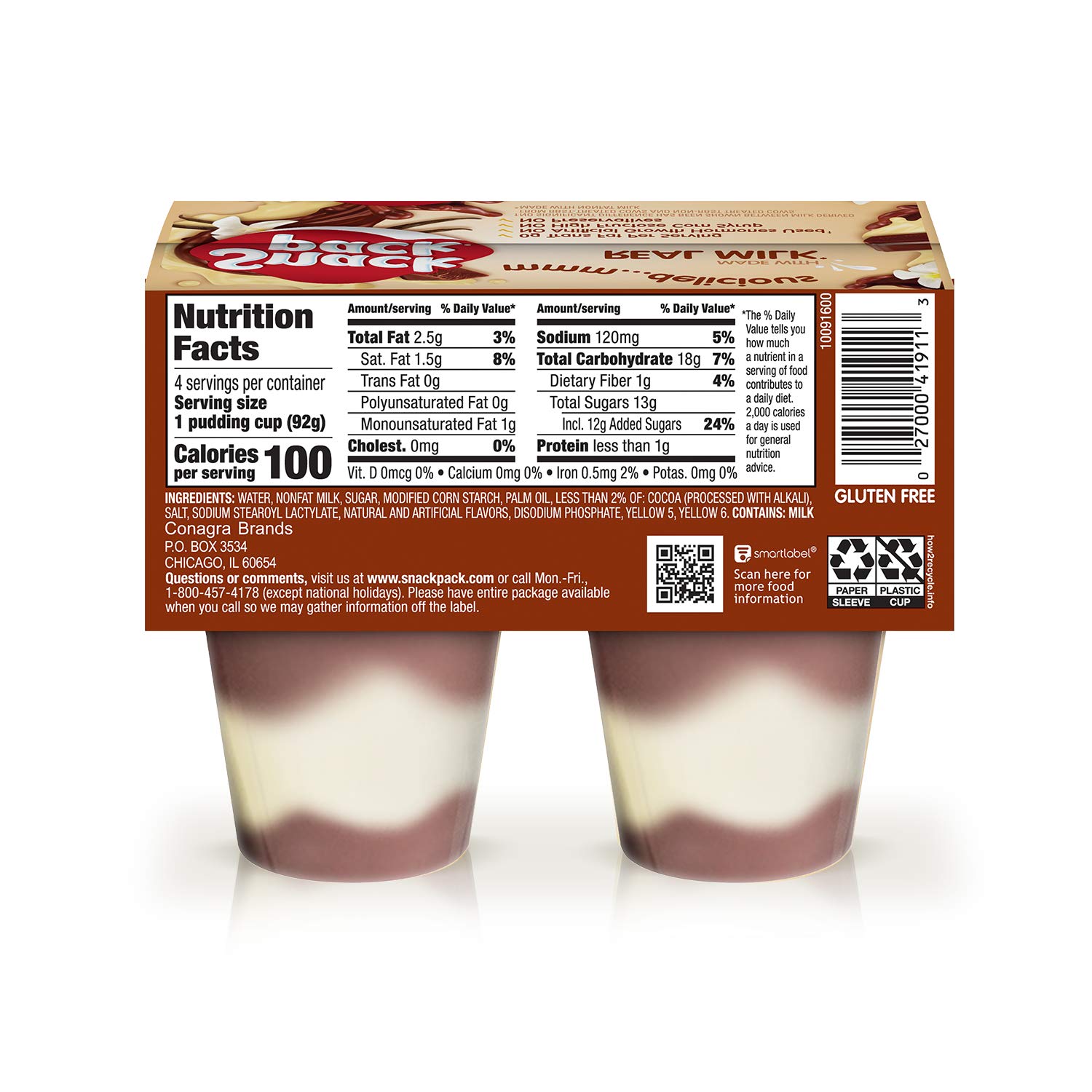 Snapklik.com : Snack Pack Chocolate Vanilla Pudding Cups