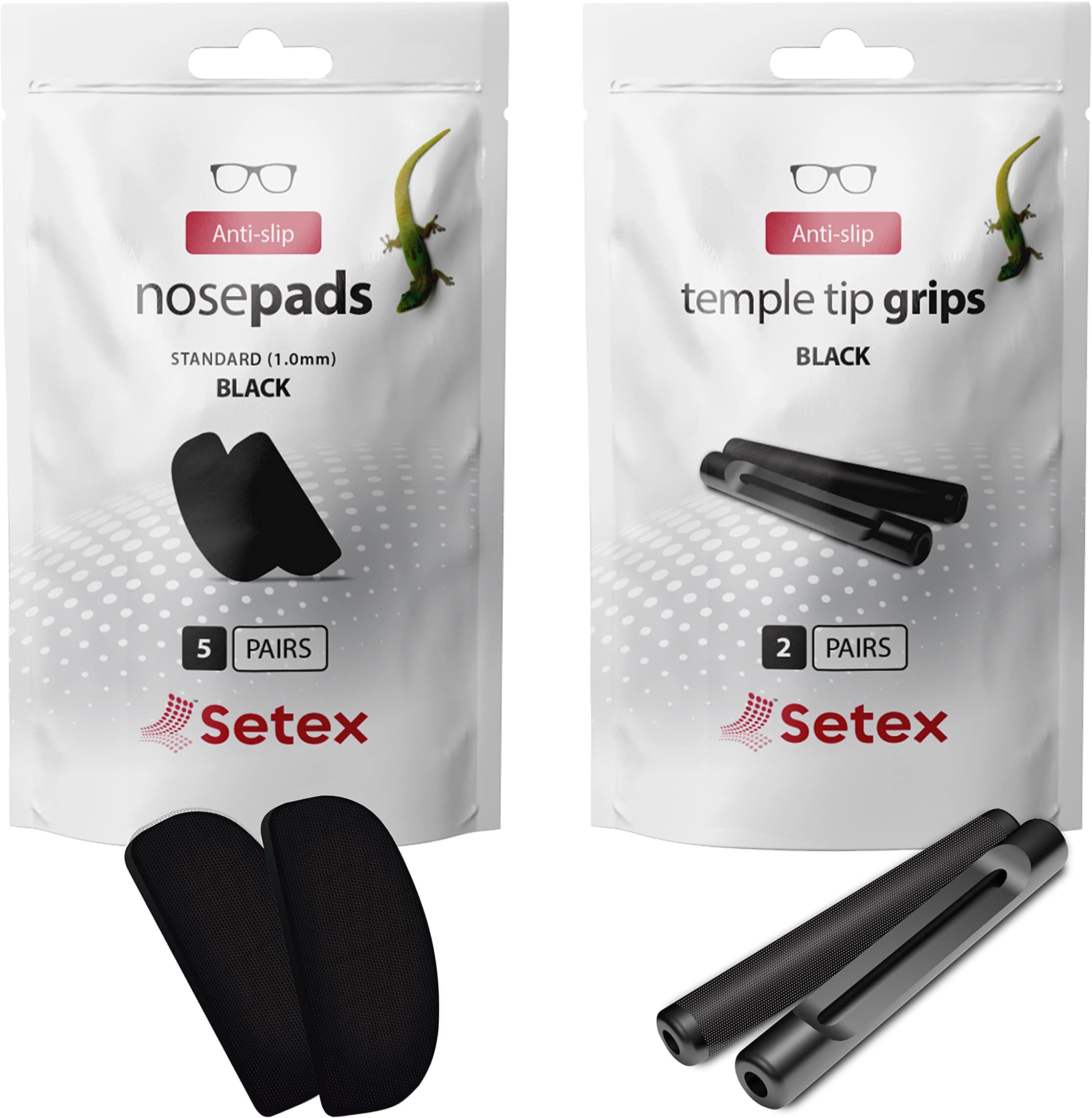Amazon.com: Setex Eyeglass Gecko Grip Bundle, Temple Tip Grips (2 Black ...