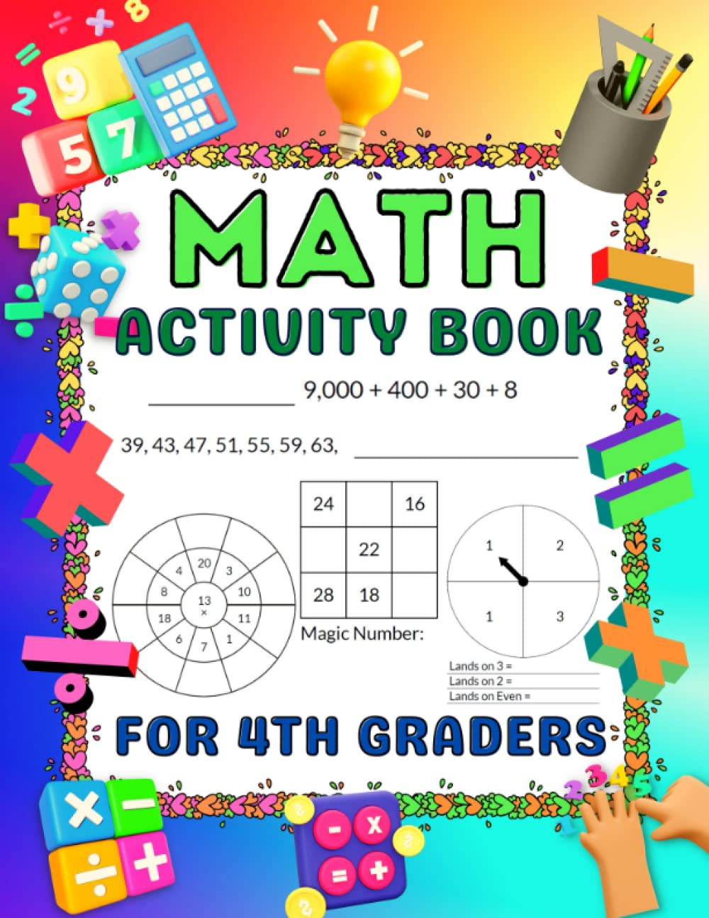Math Activity Book for 4th Graders: Math Workbook for Kids Ages 8-9 ...