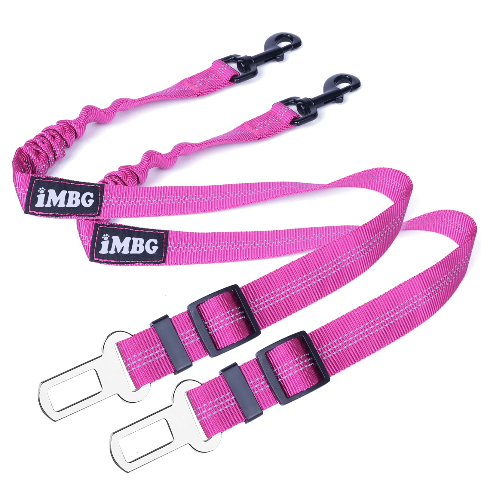 Amazon.com : iMBG Dog Seat Belts for Car, 2 Pack Adjustable Nylon ...