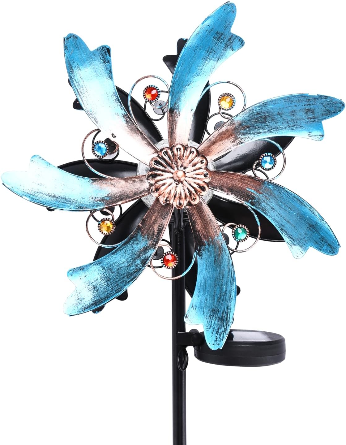 Amazon.com: SteadyDoggie Solar Wind Spinner - Metal Garden Decor with ...