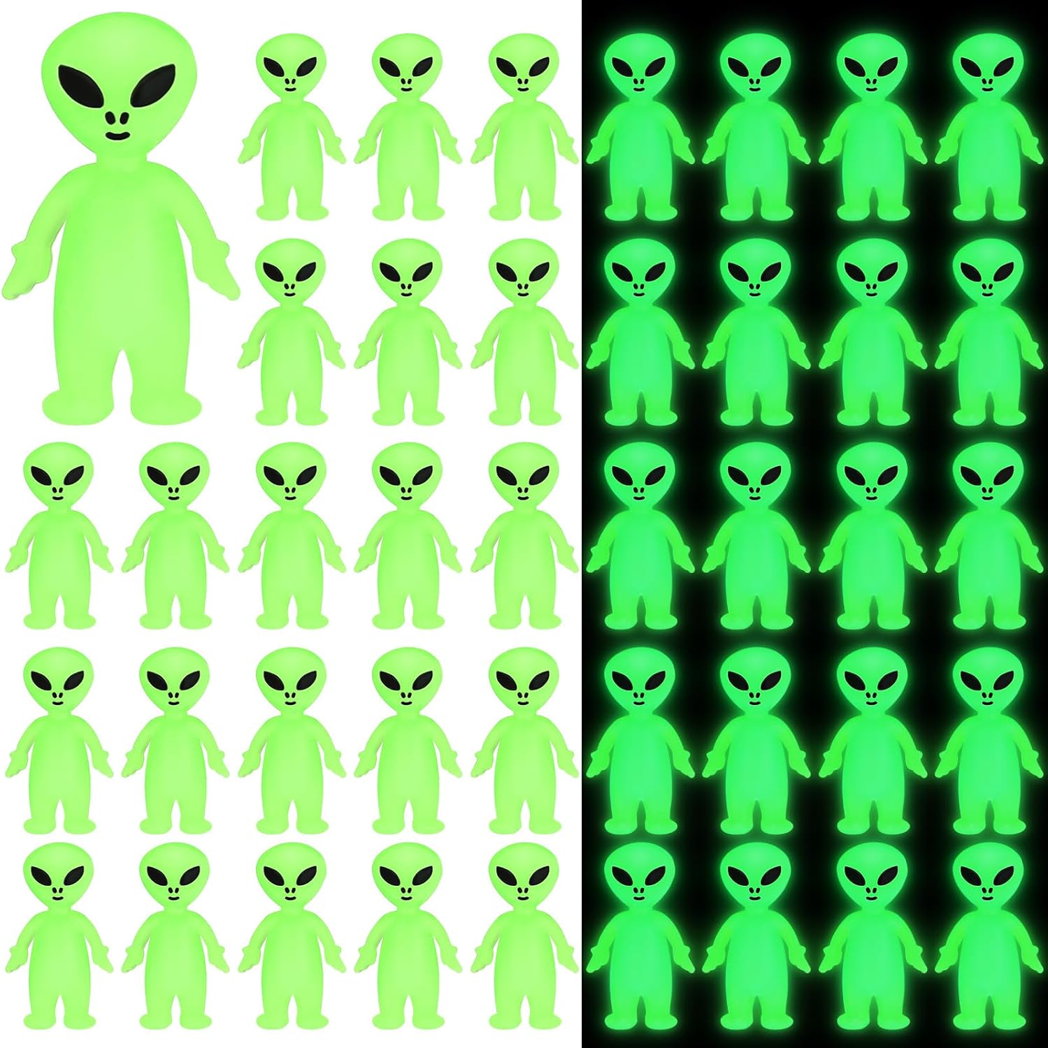 Amazon.com: CroBlissful 30 Pcs Mini Alien Figures Bulk Glow in The Dark ...