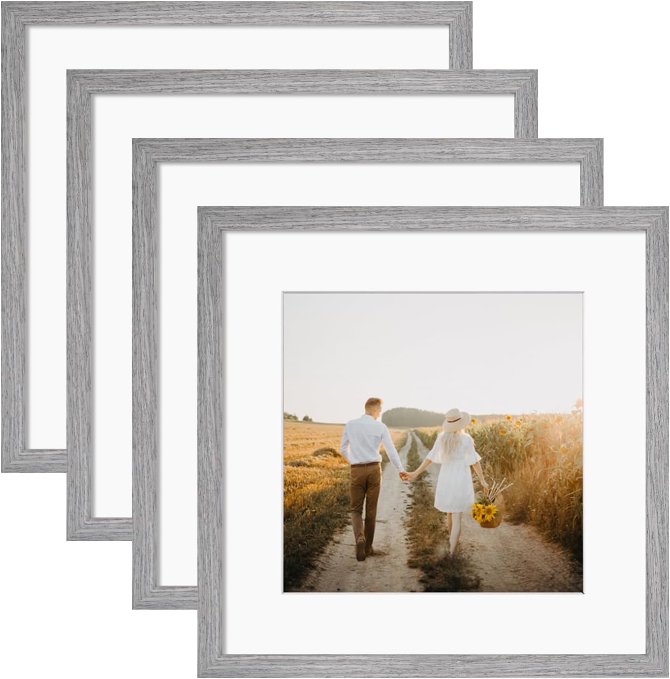Amazon.com: KINLINK Square 16x16 Picture Frames Grey, Solid Wood Frames ...