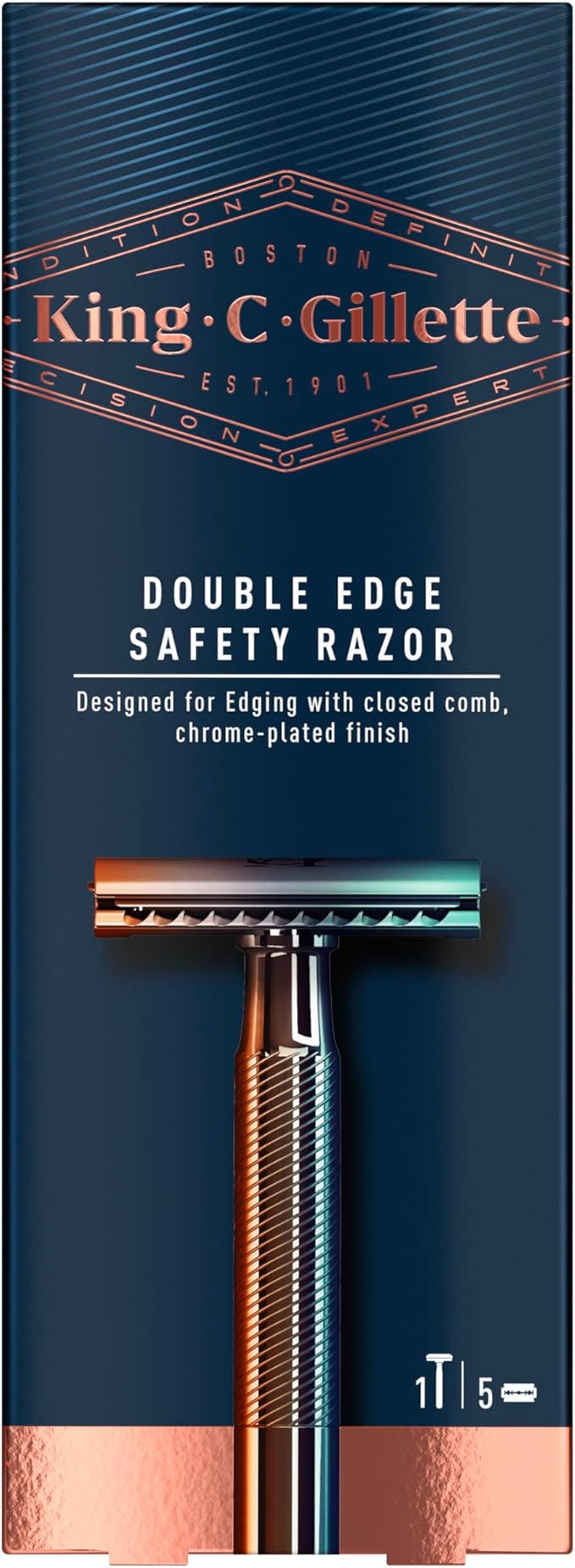 Amazon.com: King C. Gillette Double Edge Safety Razor for Men, 5 ...