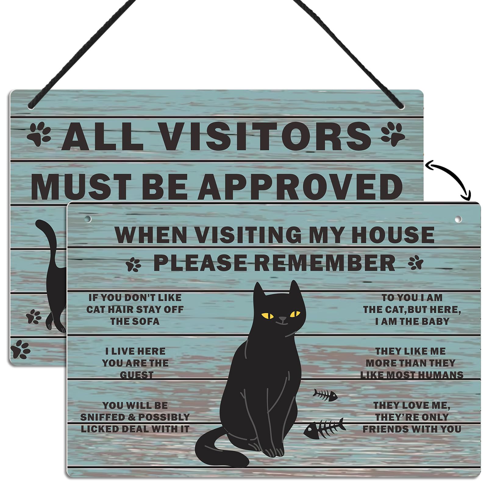 When Visiting My House Please Remember Funny Cat Wall Decoration - Cat ...