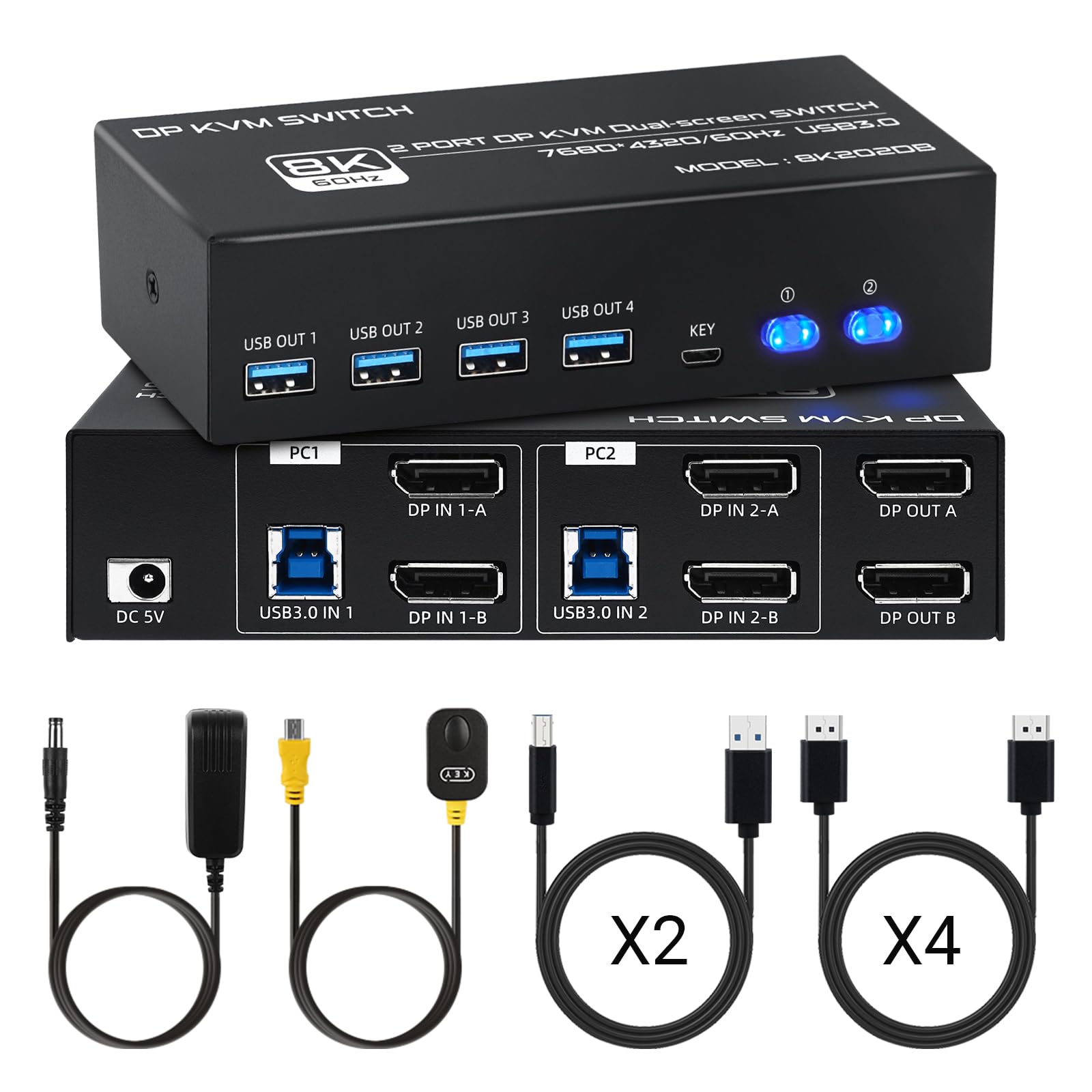 Tcnewcl 4k 144hz Displayport Kvm Switch 2 Pc 2 Monitor | Desertcart INDIA