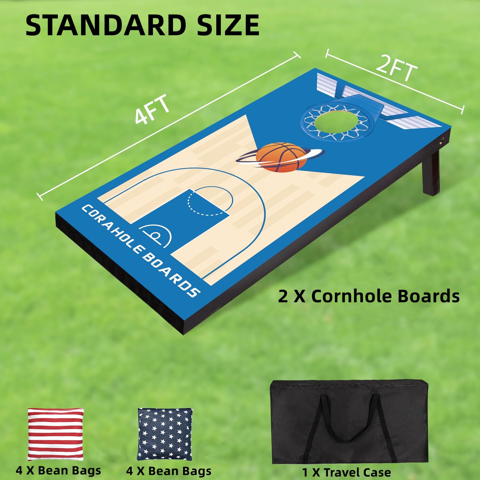 Snapklik.com : Cornhole Set 4x2 Regulation Size Corn Holes Sets