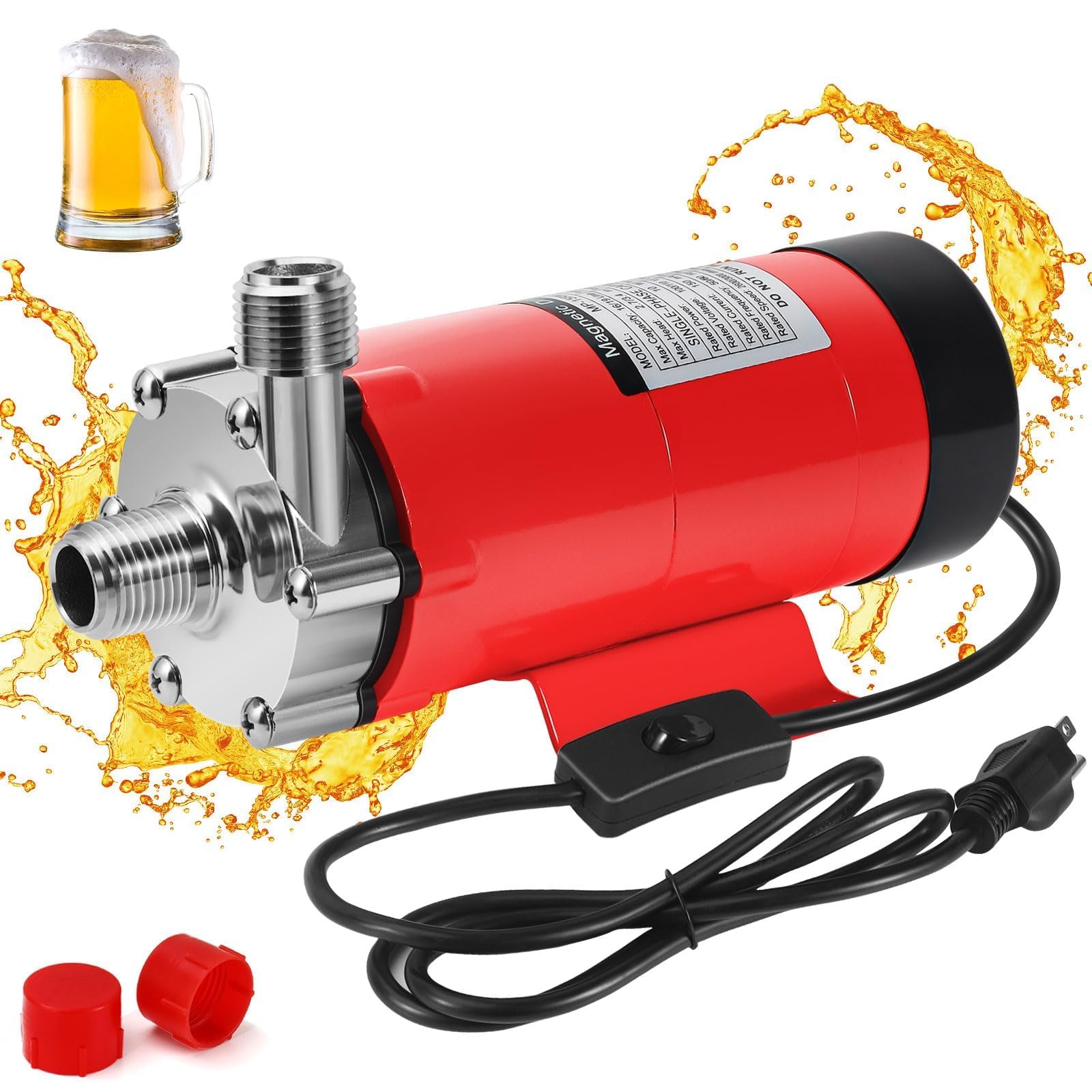 Amazon.com: Imaictuu Magnetic Beer Pump Wort Pump for Brewing, 304 Food ...