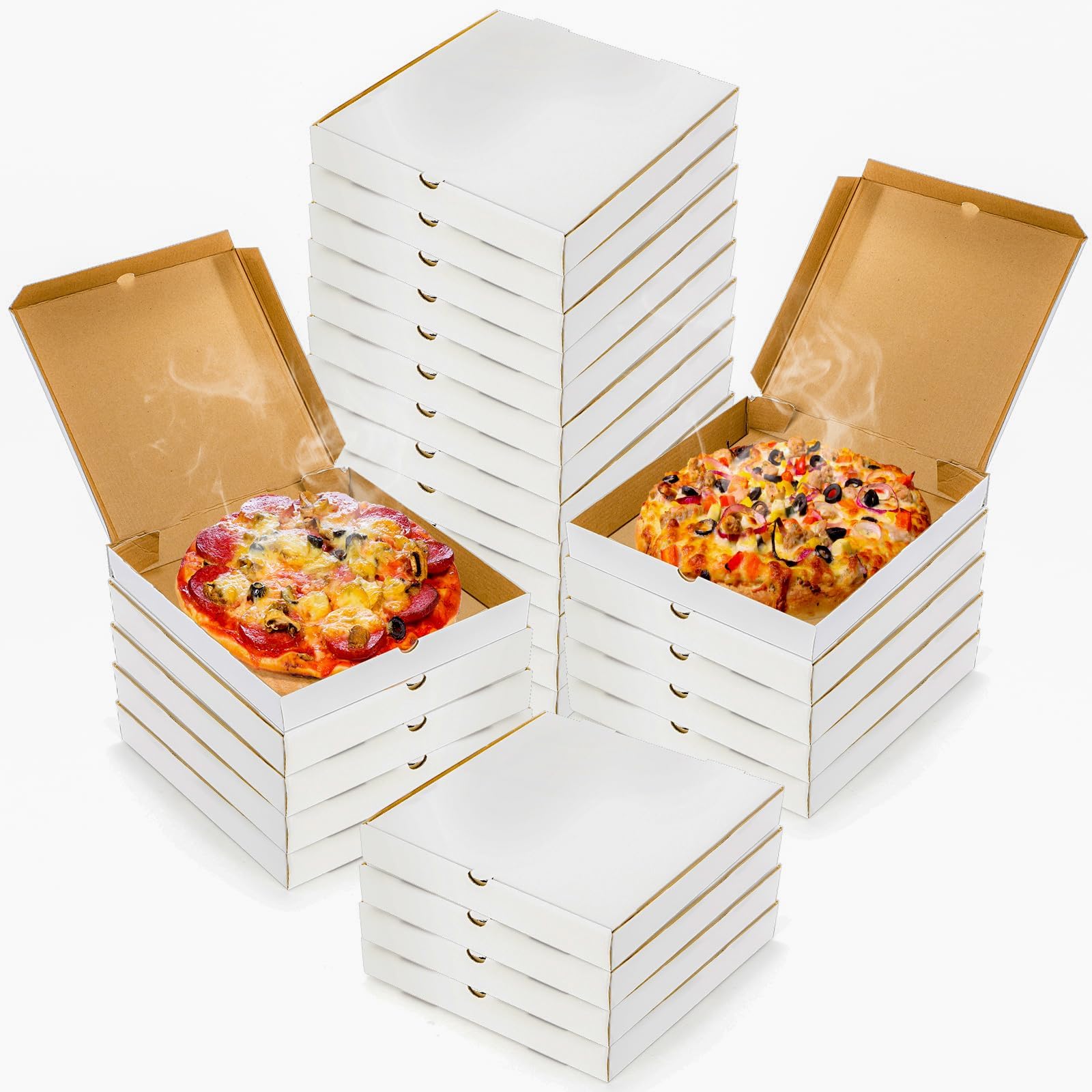 Amazon.com: ZENFUN 40 Pack Pizza Box 10"×10", White Mini Pizza Box ...