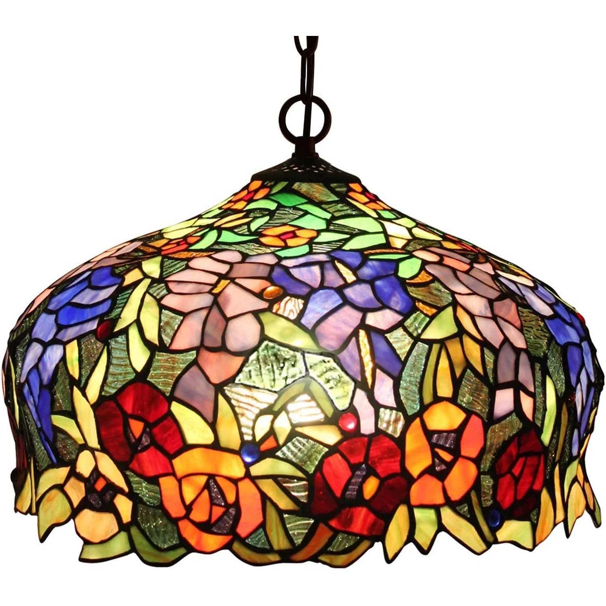 Tiffany Stained Glass Ceiling Lights Vintage 1960's Karlrite Stained
