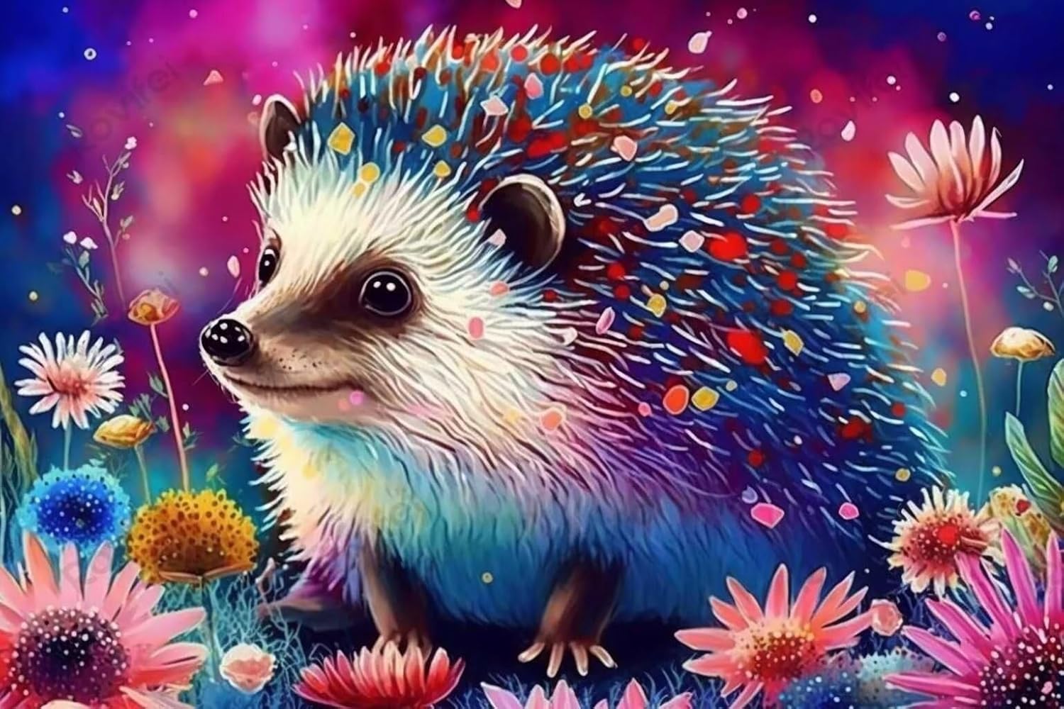 Amazon.com: 1000 Piece Puzzles for Adults Colorful Hedgehog Fun and ...