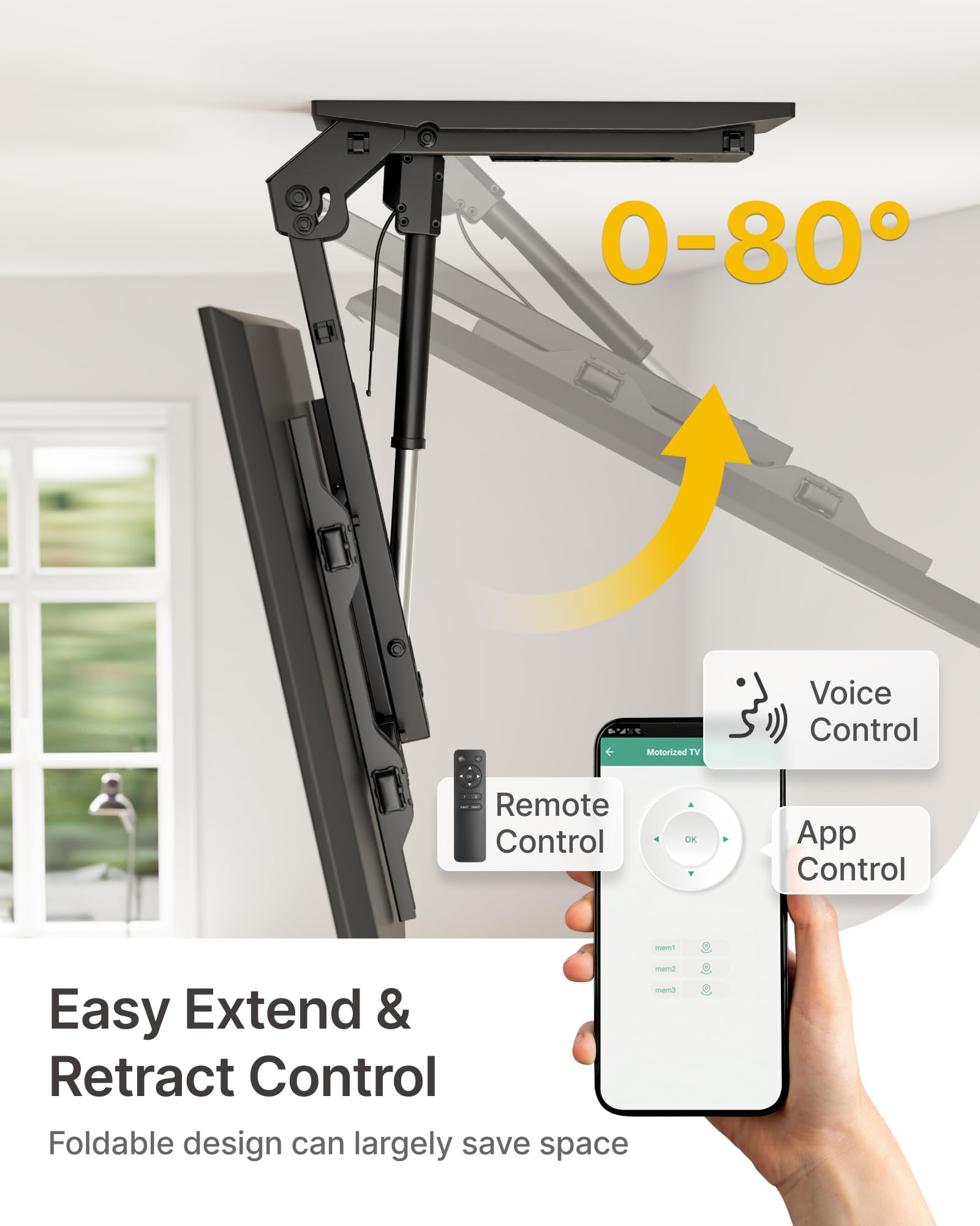 Snapklik.com : monTEK Motorized Ceiling TV Mount