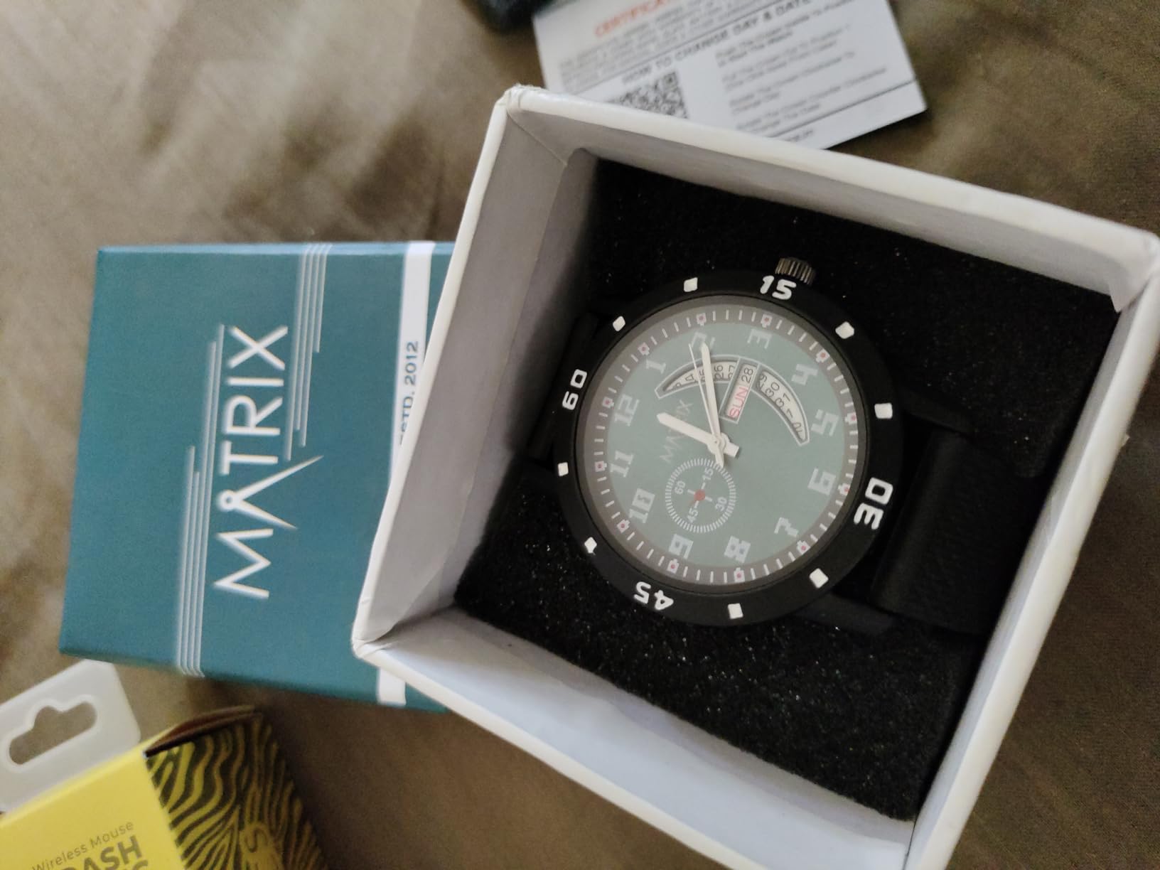 Buy Matrix Day & Date Stainless Steel Analog Men's Watch (Black Dial ...