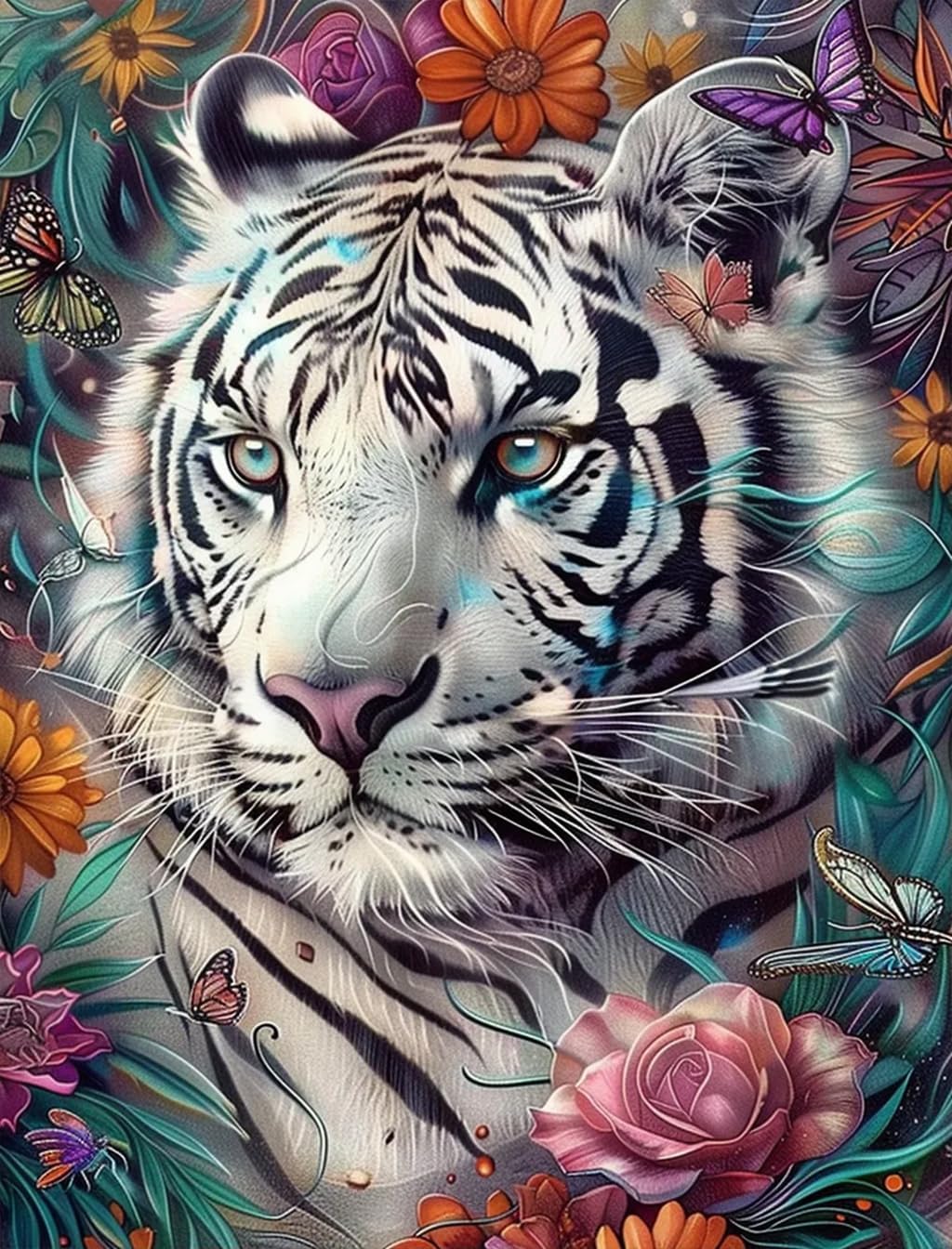 Amazon.com: Beautiful White Tiger 1000 Pieces Puzzle for Adults ...