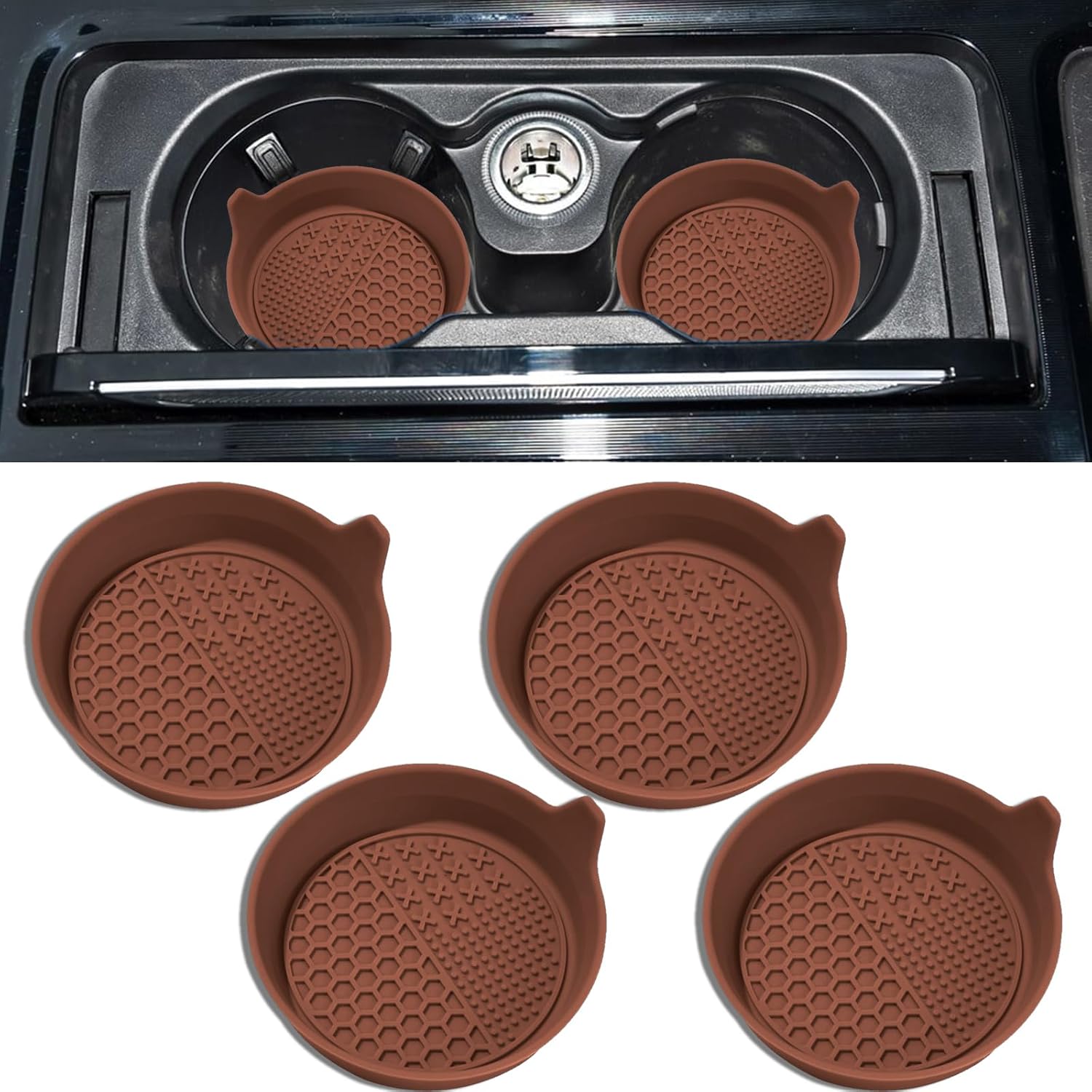 Amazon.com: Lonuxi 4PCS Car Cup Holder Coaster, Silicone Non-Slip ...