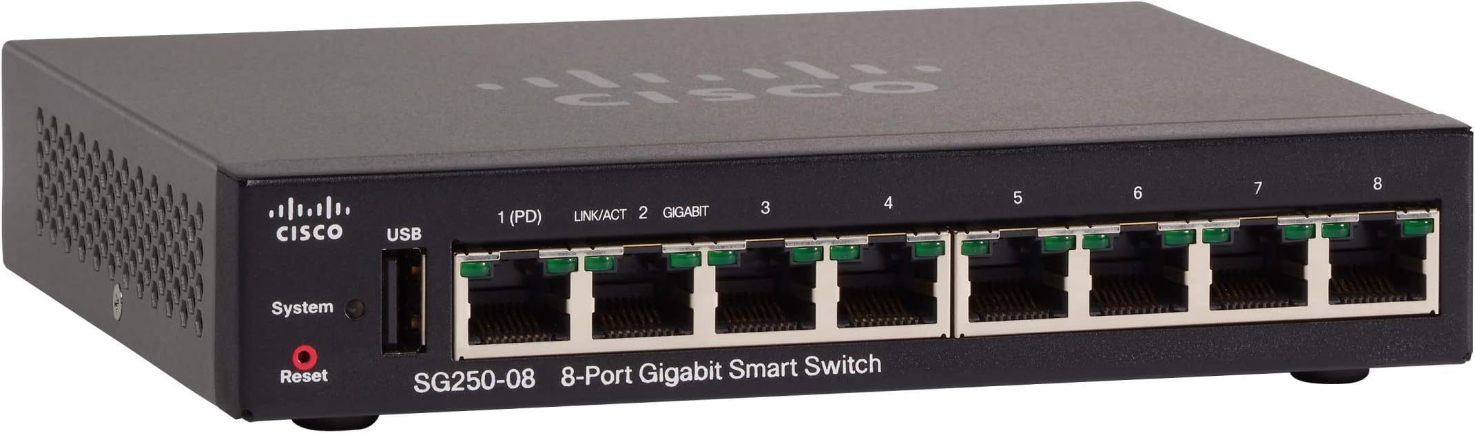 Cisco SG250-08 Smart Switch | 8 Gigabit Ethernet (GbE) Ports | 8 ...