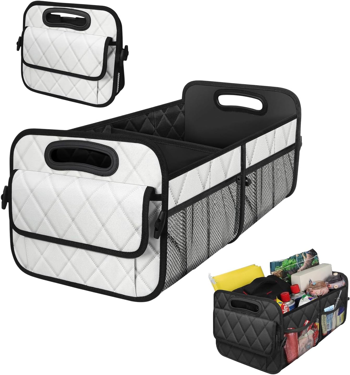 Amazon.com: Sylvil Car Trunk Organizer, Multi-Compartment Auto Trunk ...