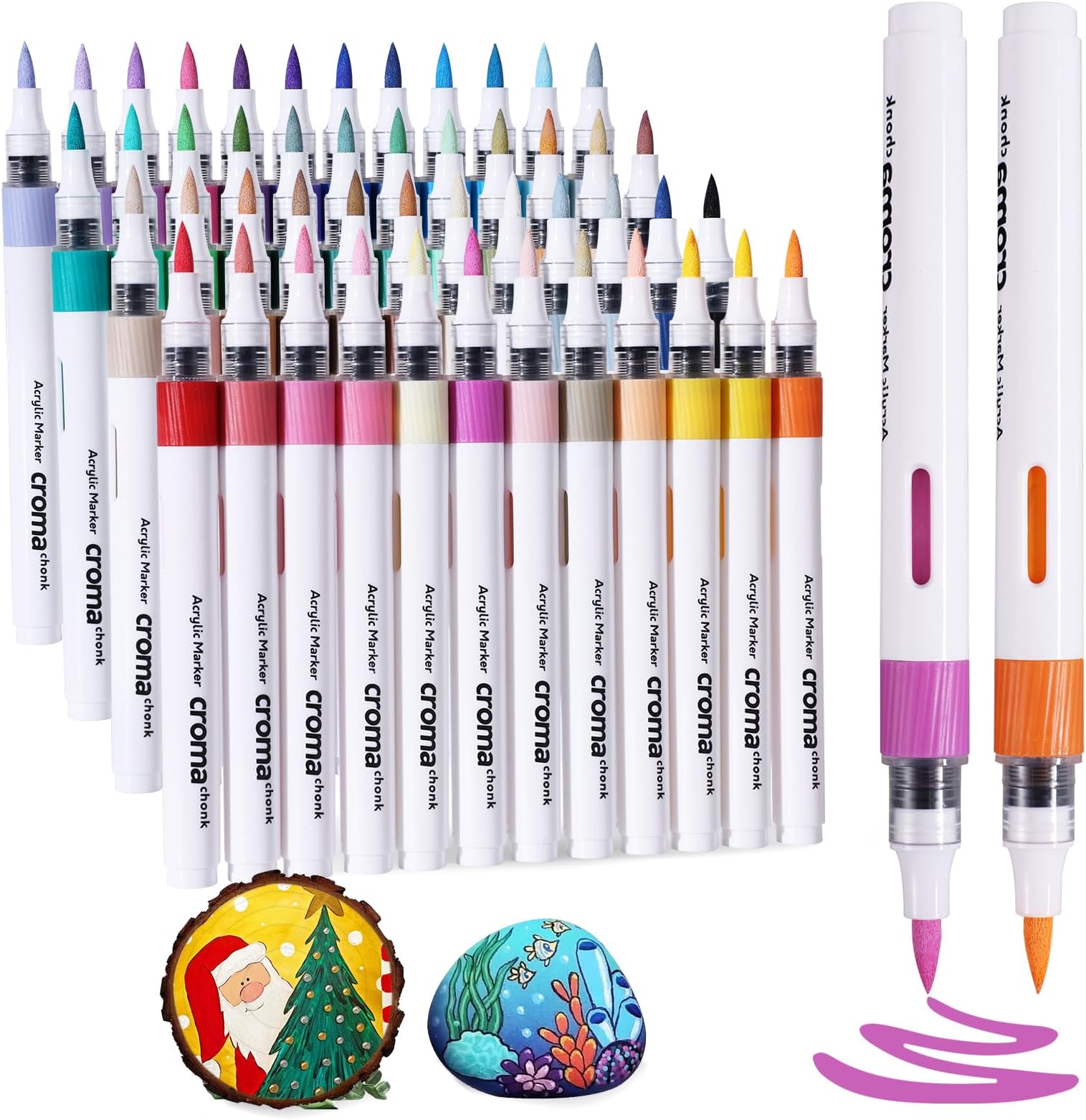 Amazon.com: Ohuhu Acrylic Paint Markers Cotton-core: 36 Colors Dual ...