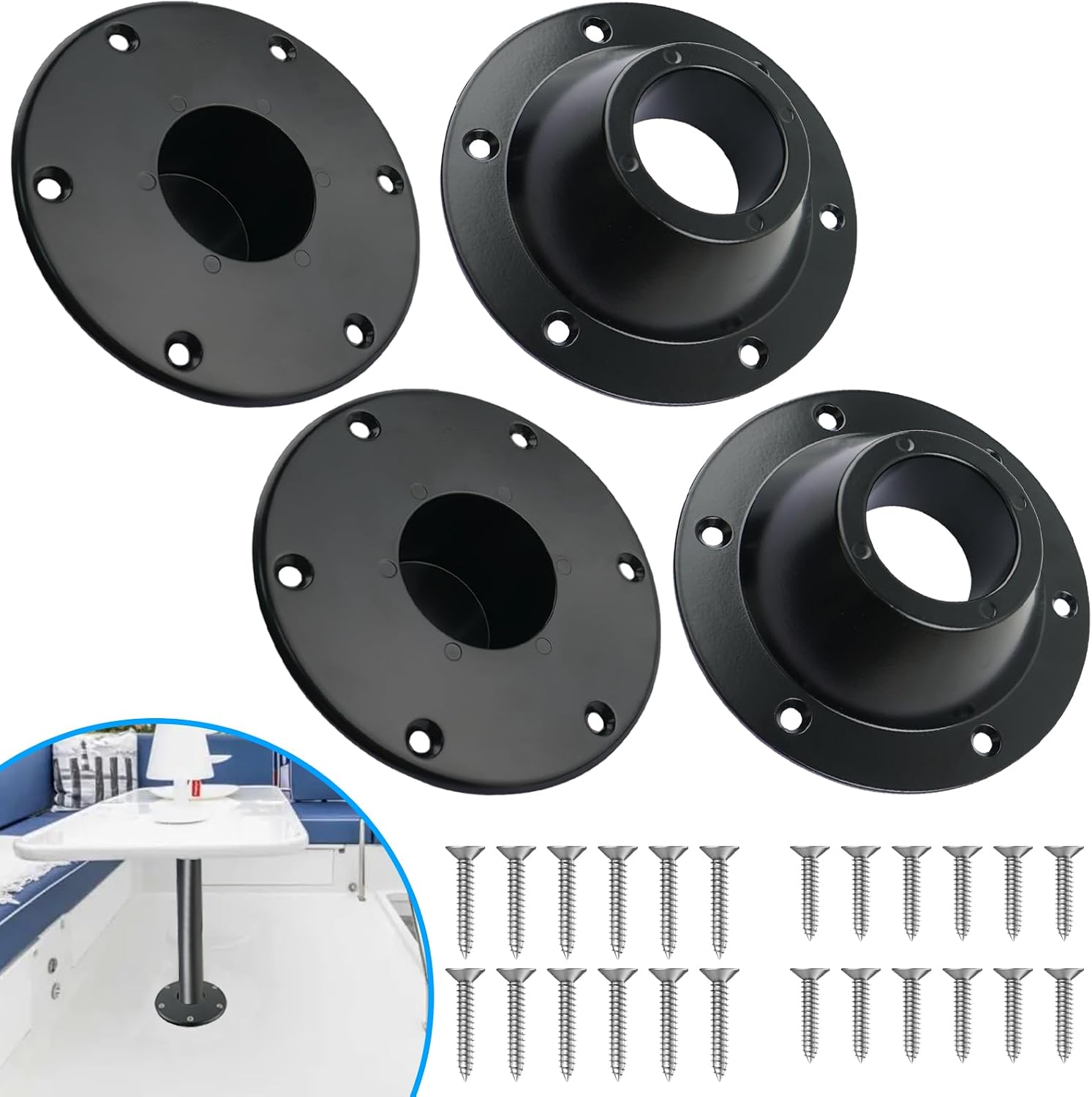 Amazon.com: SPNKMJUJ 4 Pack RV Table Base Mount Aluminum Camper Table ...