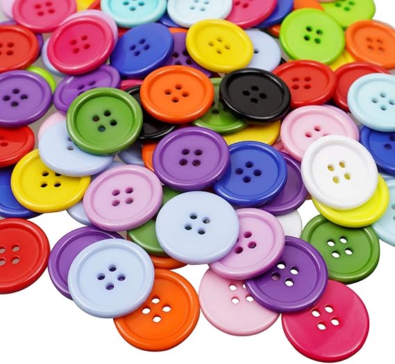 Amazon.com: 1 Inch Resin Buttons for Sewing 25mm Mixed Colored Buttons ...