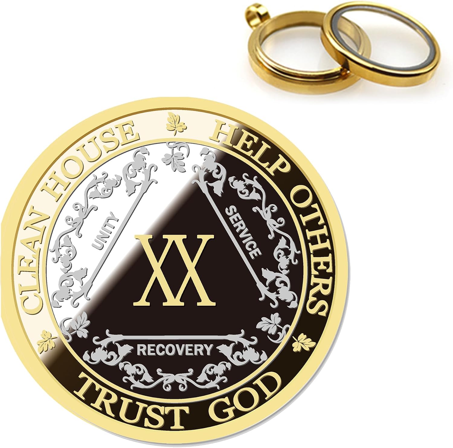 Amazon.com: Affirmation Sobriety Coin Gift Set | Silver & Gold AA Chip ...