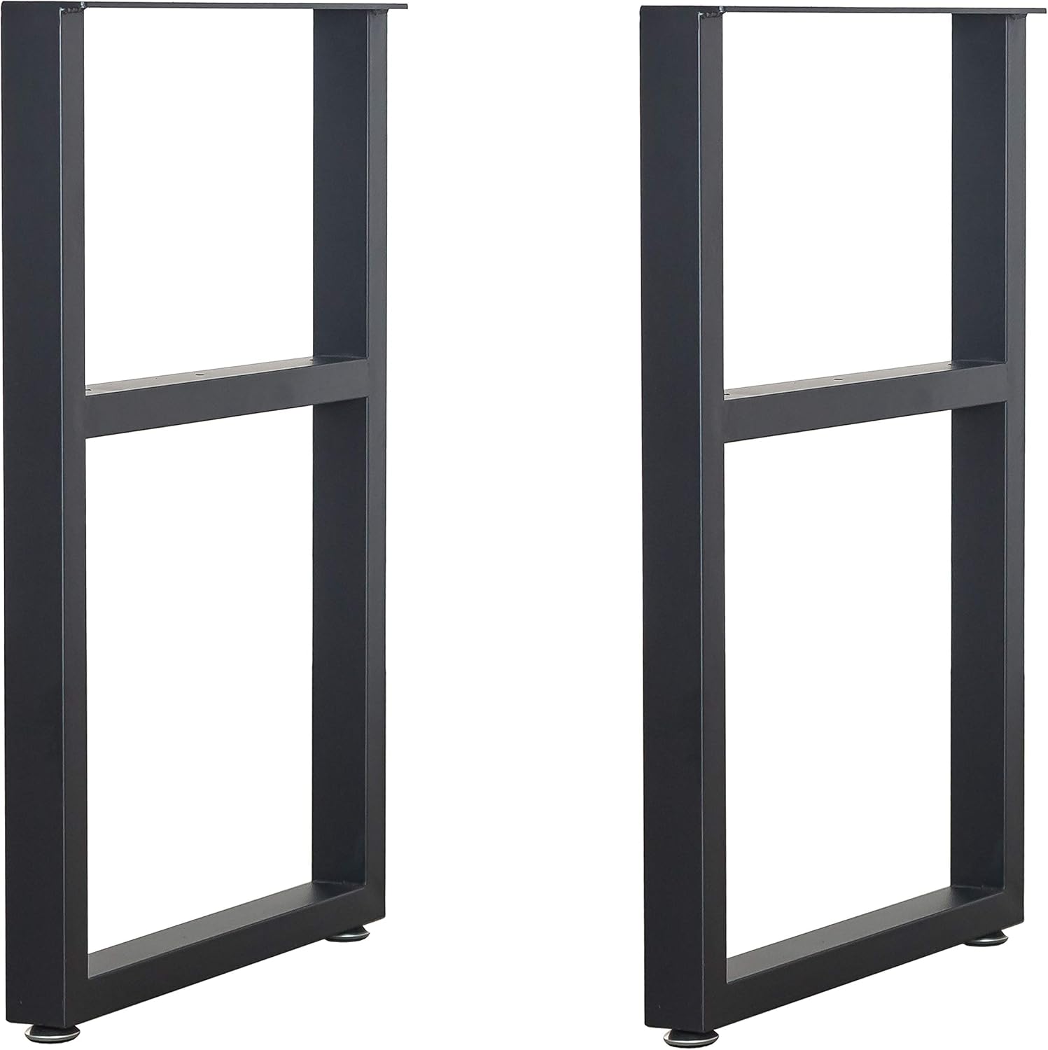Industrial Table Legs, 2 Tier,28'' Height 17.5'' Wide, Black Metal ...
