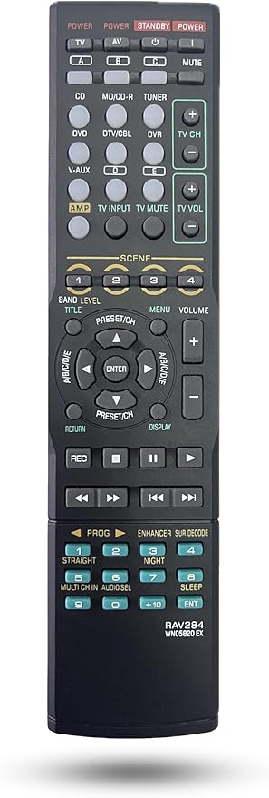 Replacement Remote Control for Yamaha RAV283 RAV284 HTR-6230 RAV285 RX ...